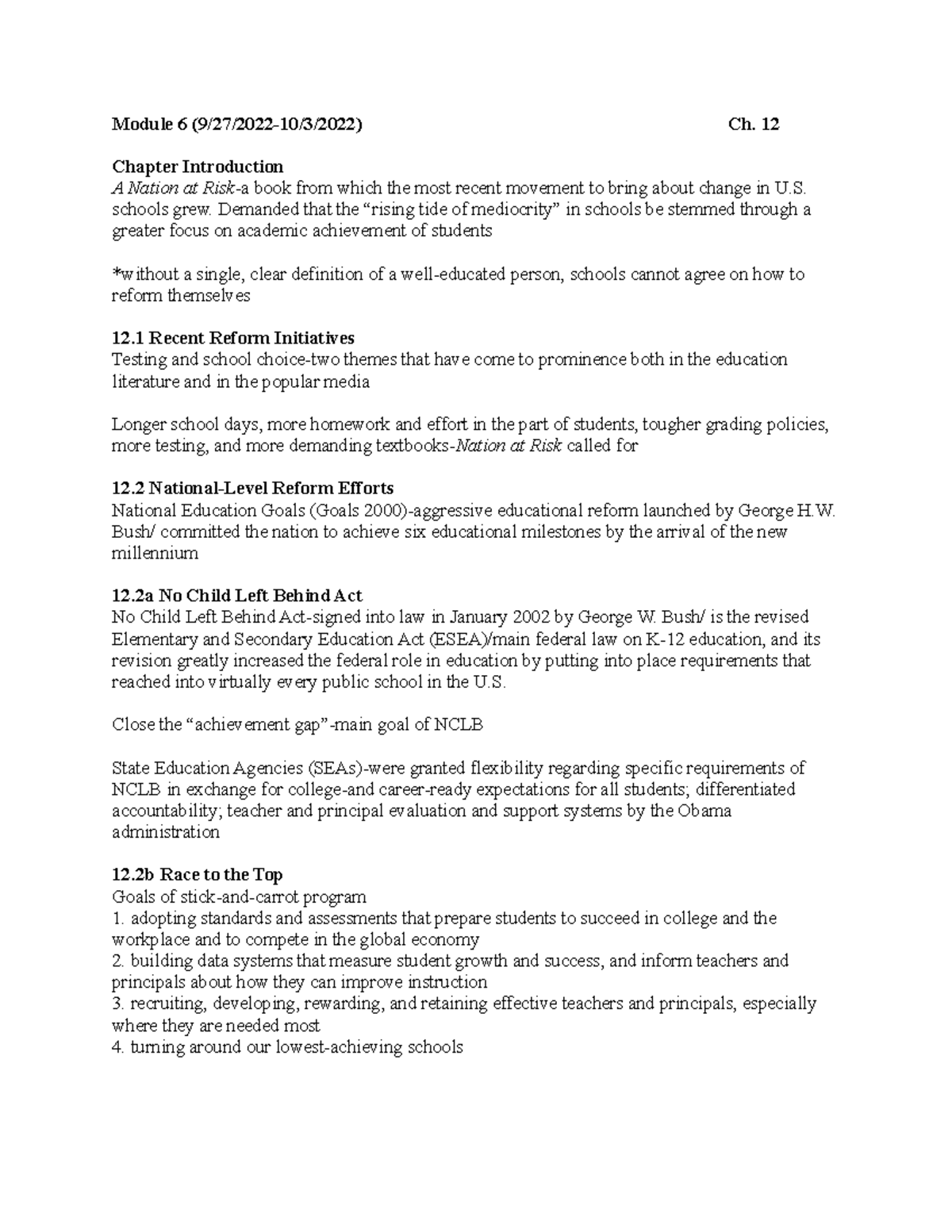 Those Who Can, Teach Ch. 12 - Module 6 (9/27/2022-10/3/2022) Ch. 12 ...