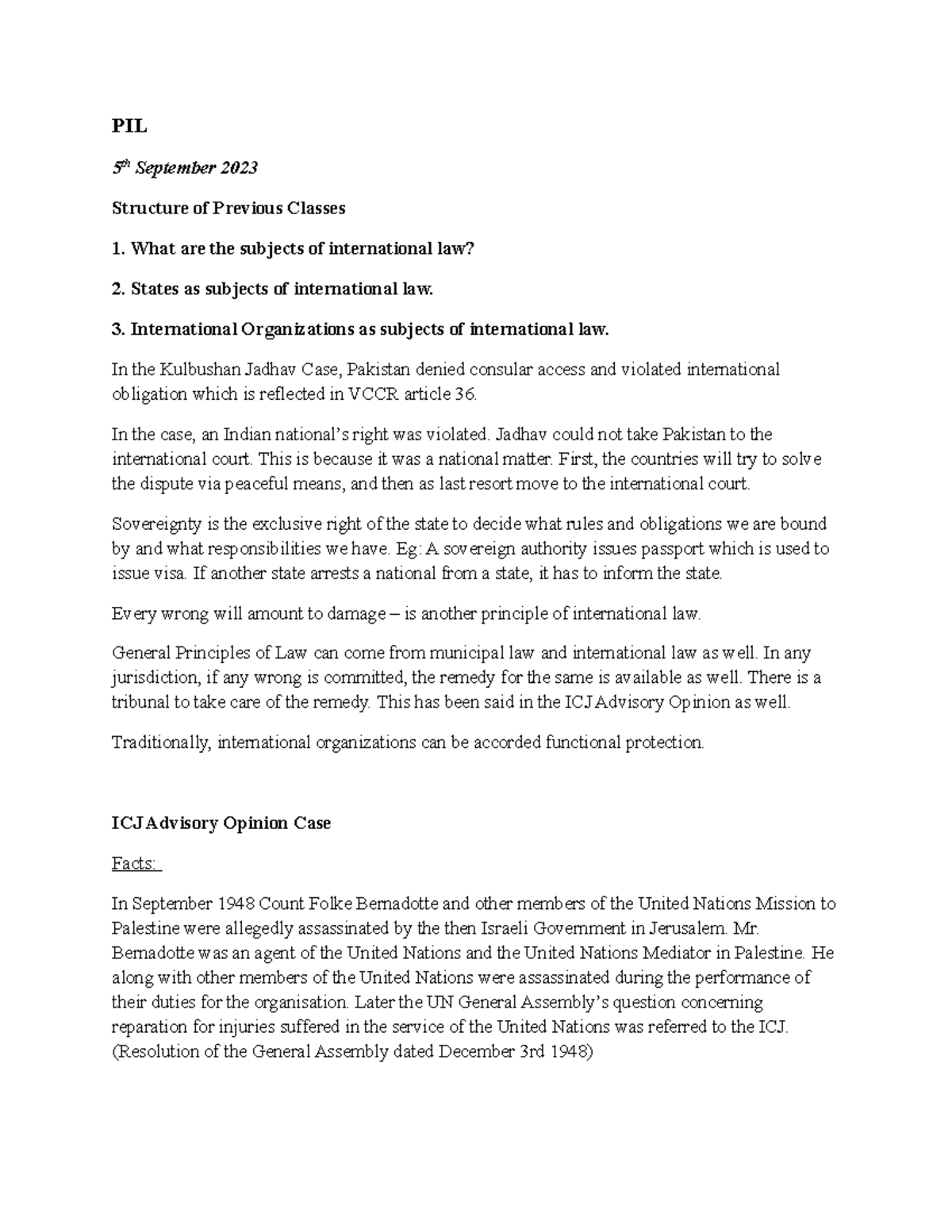 5TH SEP Notes - jkgi - PIL 5 th September 2023 Structure of Previous ...