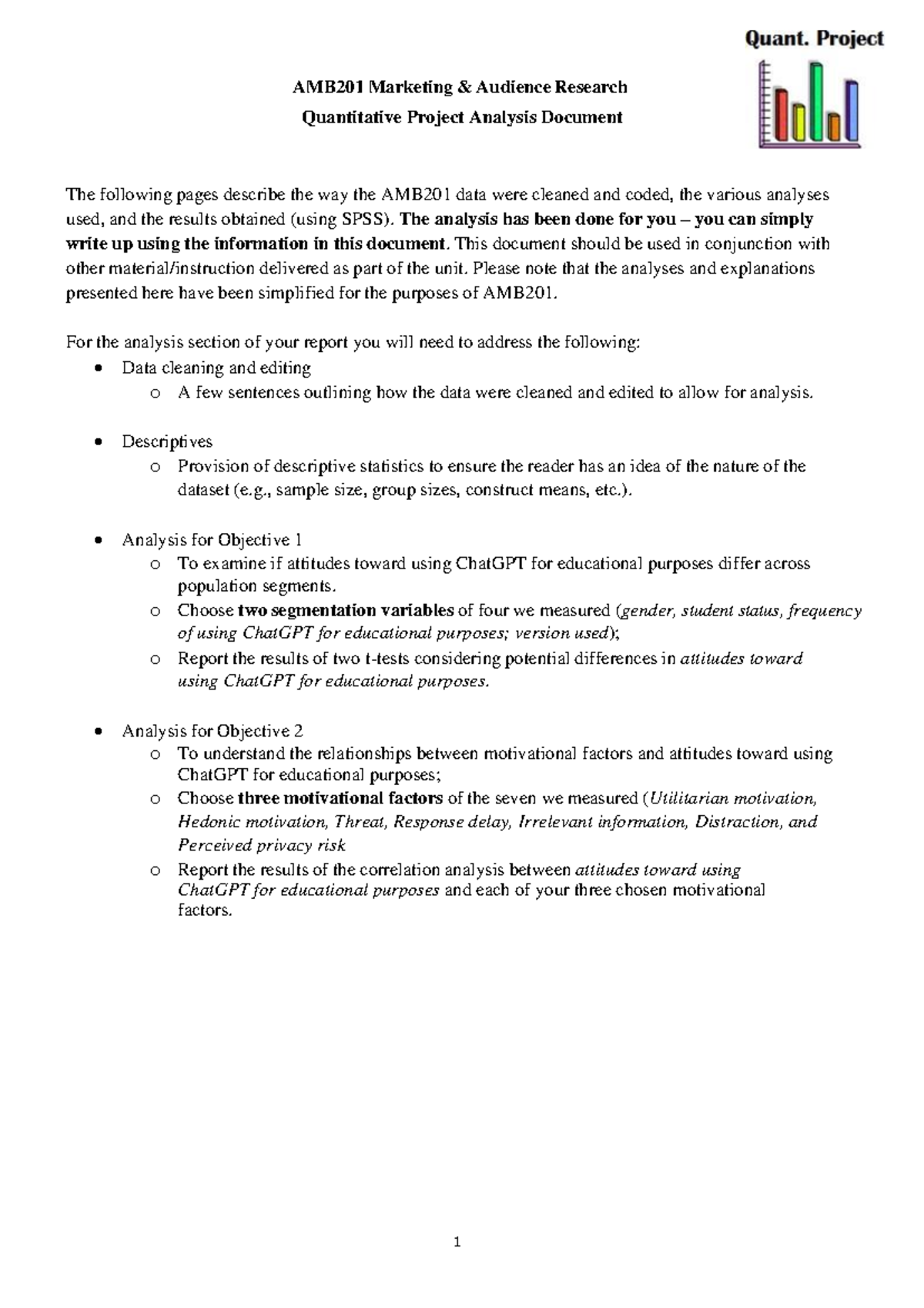 8. Part 3 - Analysis Document-V1 - AMB201 Marketing & Audience Research Quantitative Project ...