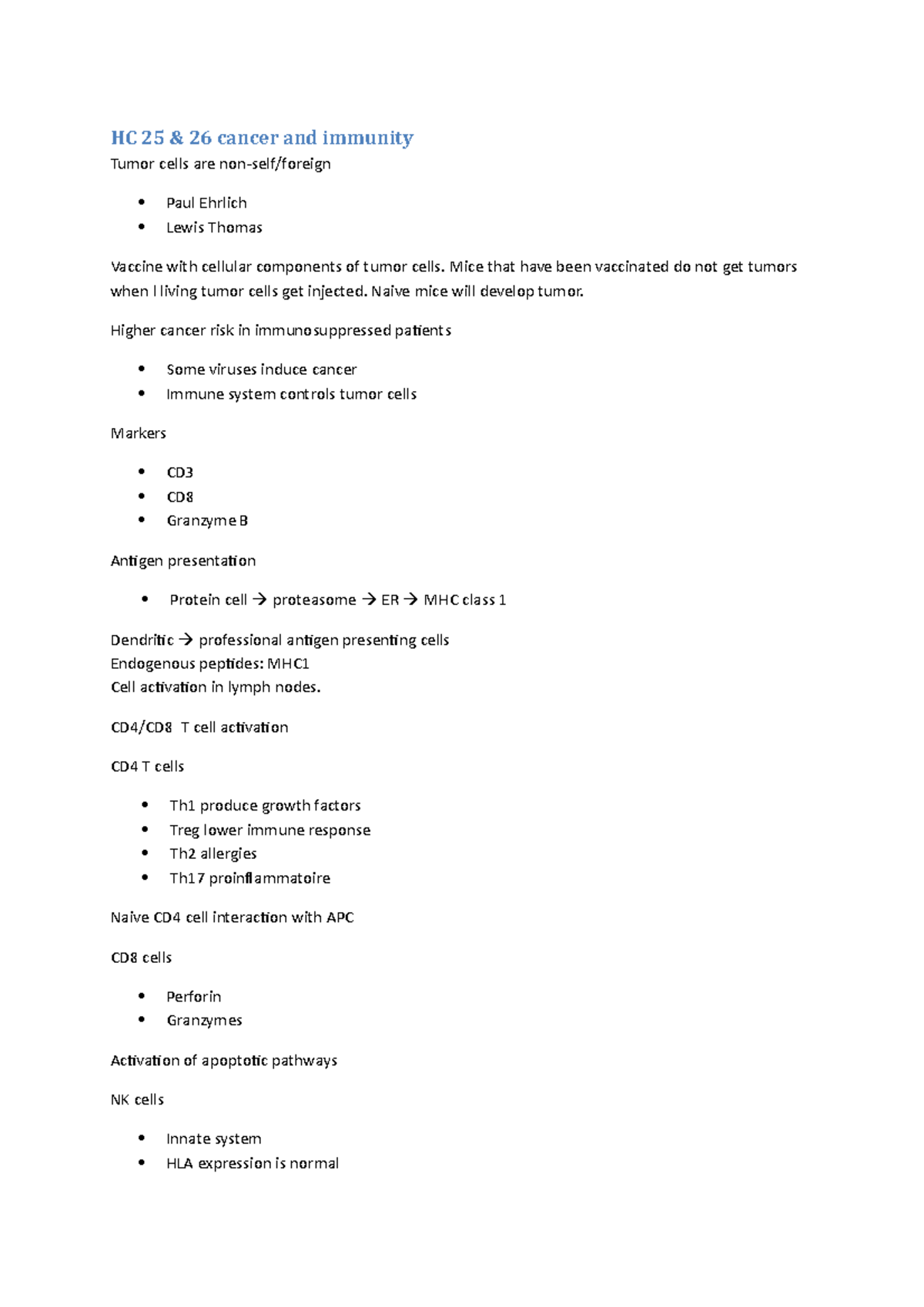 HC 25 & 26 cancer and immunity - HC 25 & 26 cancer and immunity Tumor ...