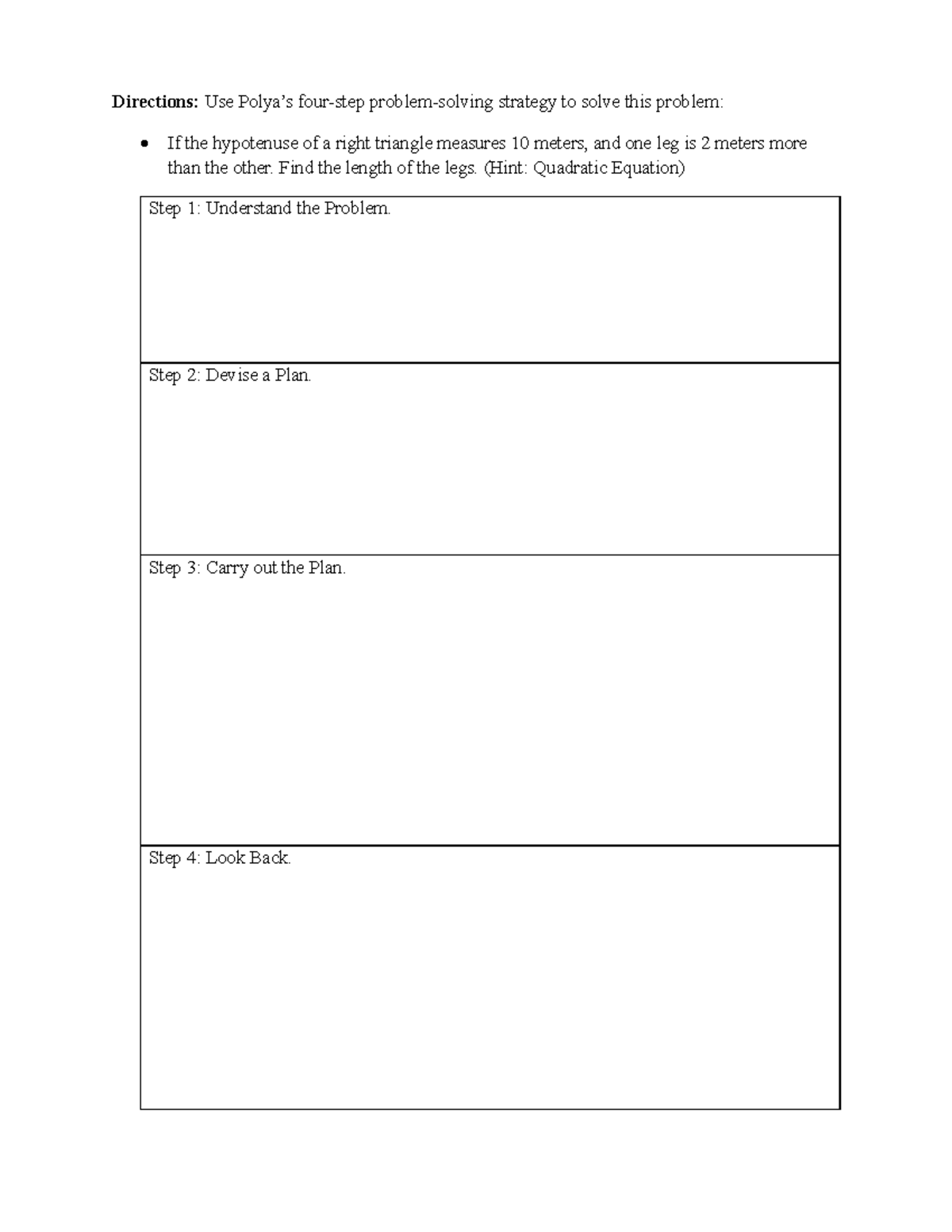 Written Task 3 - Problem Solving 1 - Mathematics for General Education ...