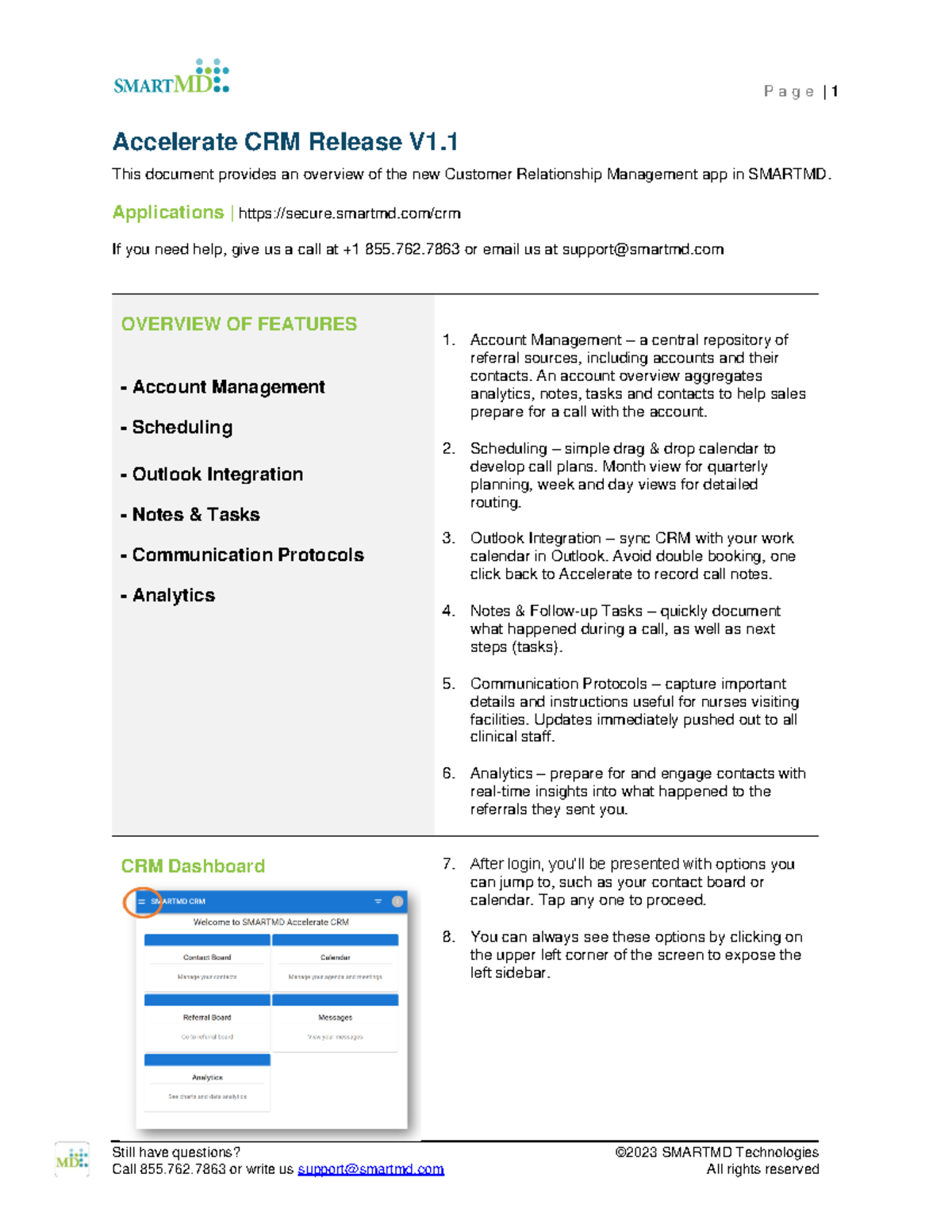 Smartmd Accelerate CRM v1 - Still have questions? ©20 23 SMARTMD ...