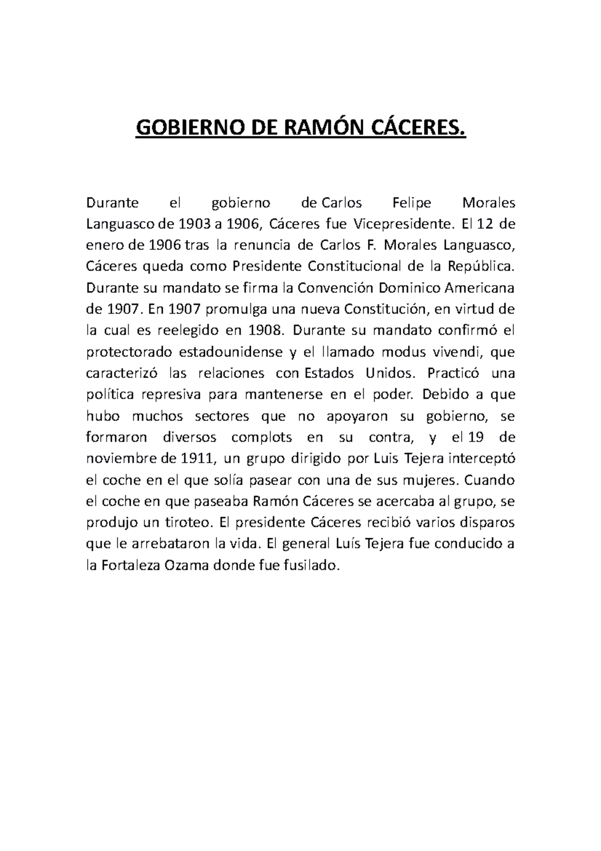 Gobierno DE Ramón Cáceres, Ciencias Sociales - GOBIERNO DE RAMÓN ...