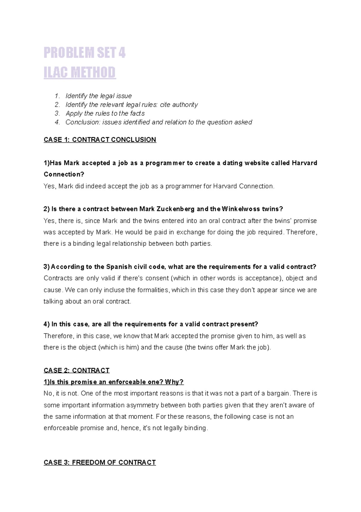 Problem set 4 - ejercicios para el seminario - PROBLEM SET 4 ILAC ...