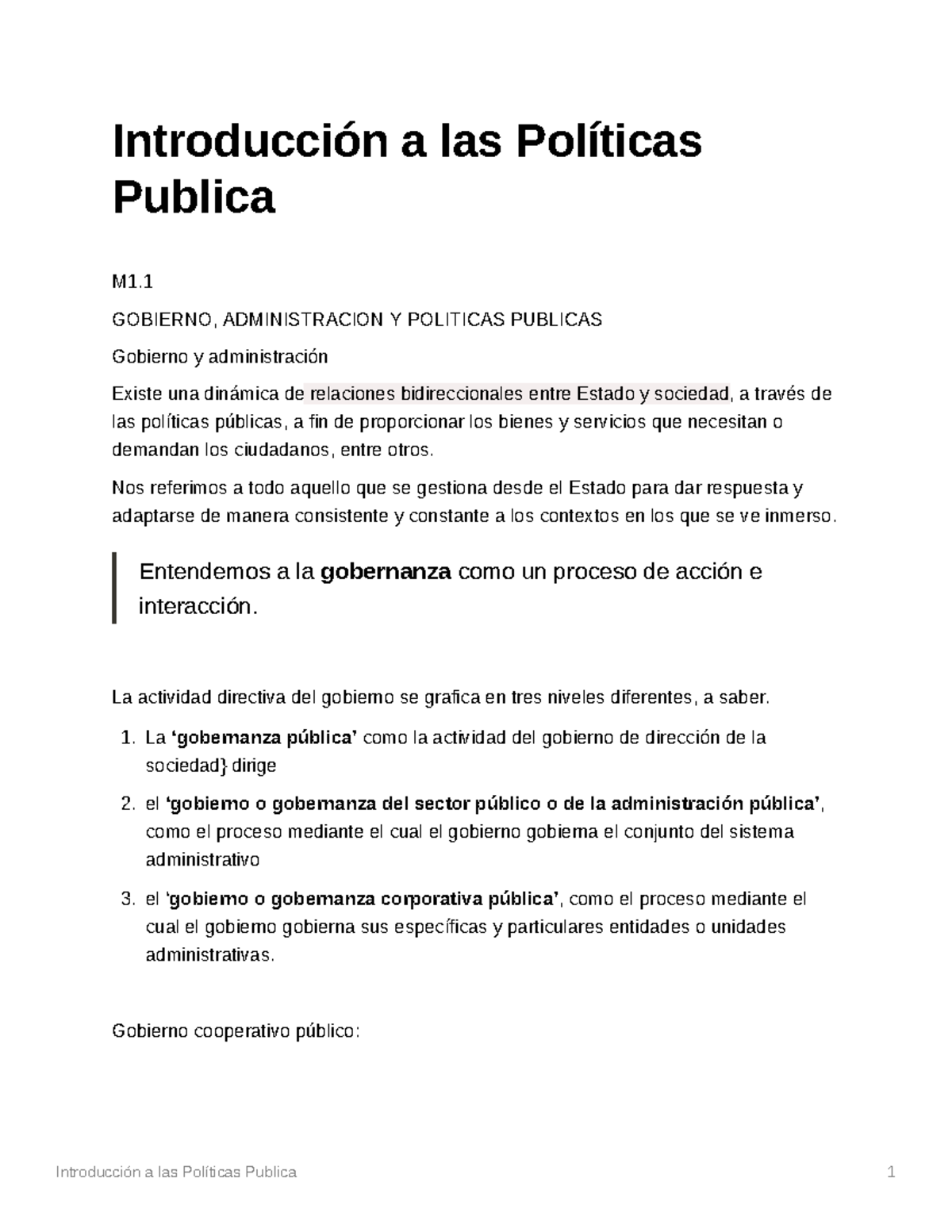 Introduccin a las Polticas Publica - Introducción a las Políticas ...