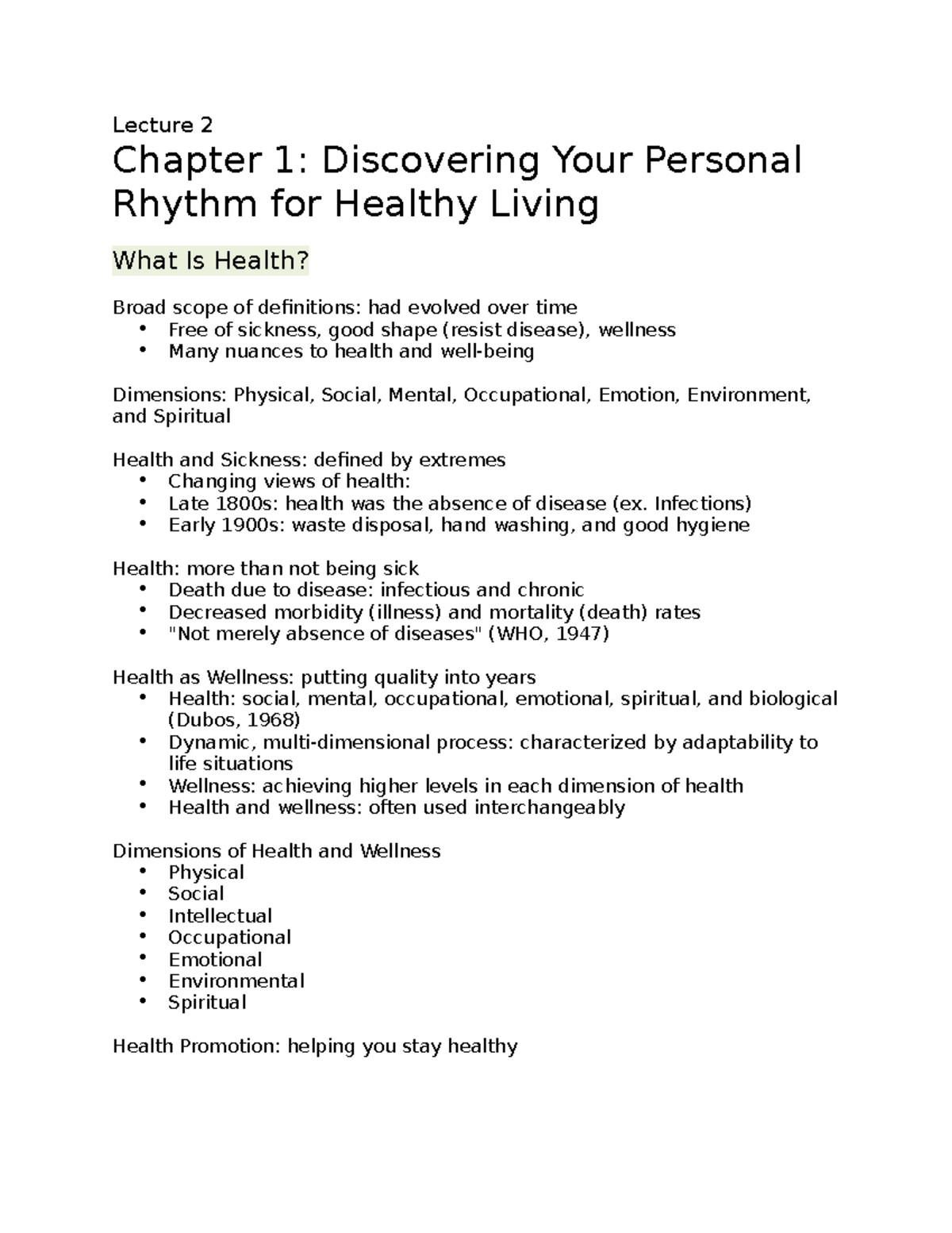 Lecture 2 - Discovering Your Personal Rhythm for Healthy Living ...