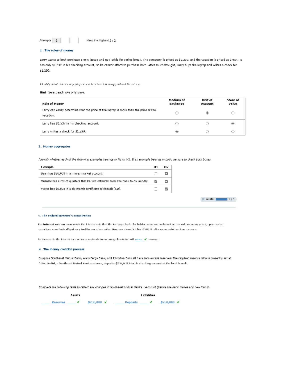 ECO-202 module 4 quiz - 4-1 Quiz - Attempts 2 Keep the Highest 1 The ...