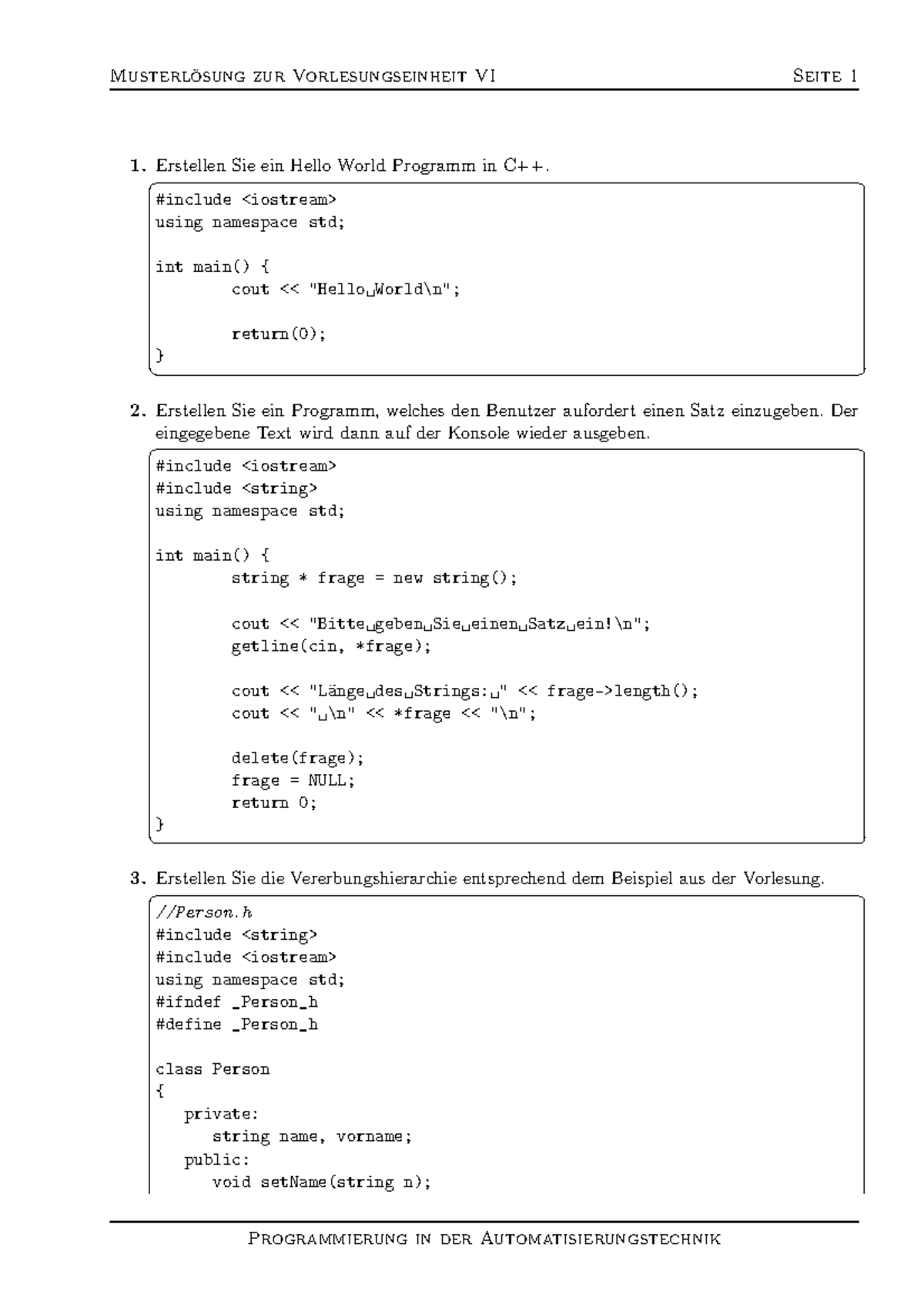 Lösung6-Programmieren mit C++ - Erstellen Sie ein Hello World Programm ...