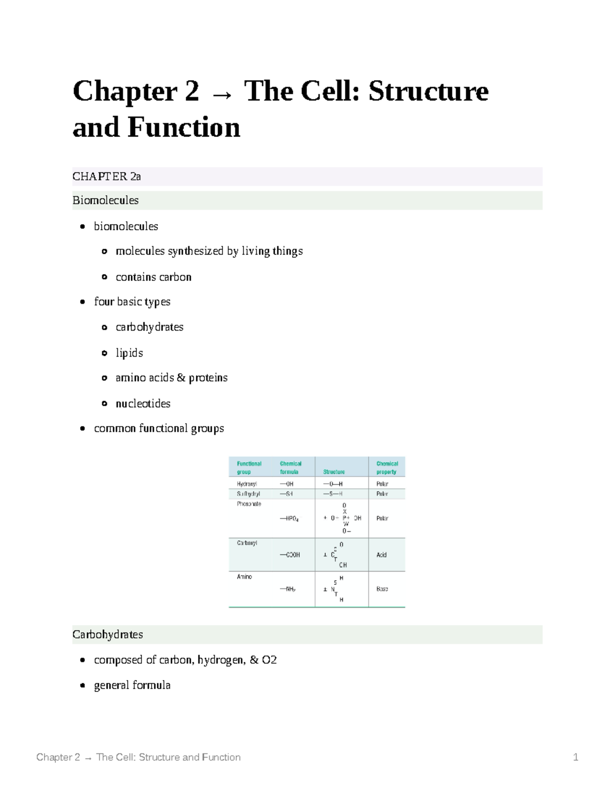 Chapter 2 The Cell Structure and Function - Chapter 2 → The Cell ...