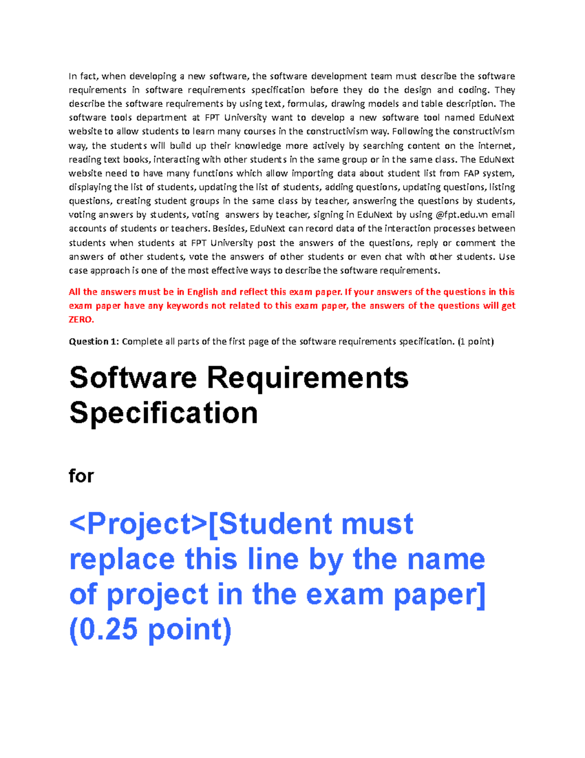 Sample PE SWR302 v1.0 Long - In fact, when developing a new software ...
