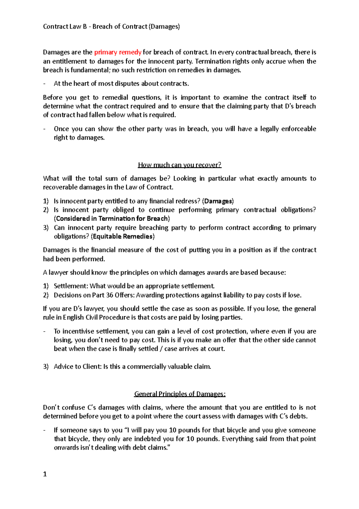 Contract B Breach Of Contract Damages Damages Are The Primary contract-b-breach-of-contract-damages-damages-are-the-primary