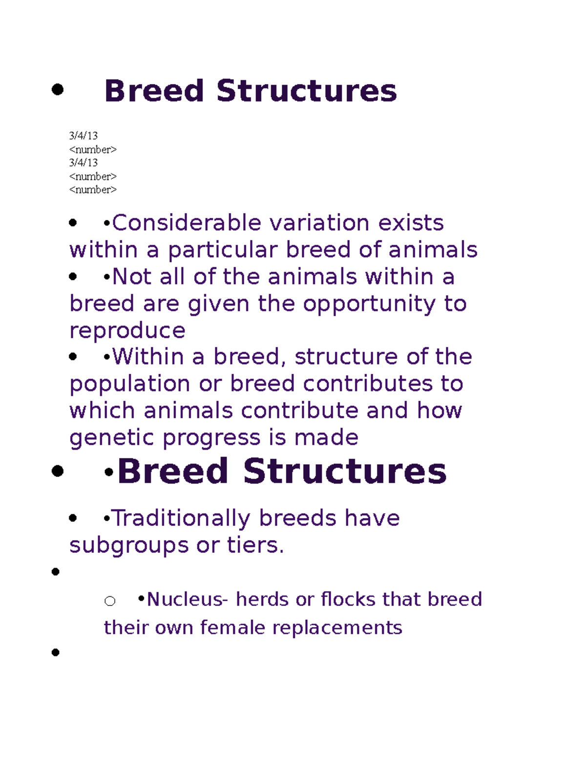 Chapter 16 Notes - Breed Structures 3/4/13 3/4/13 - Studocu