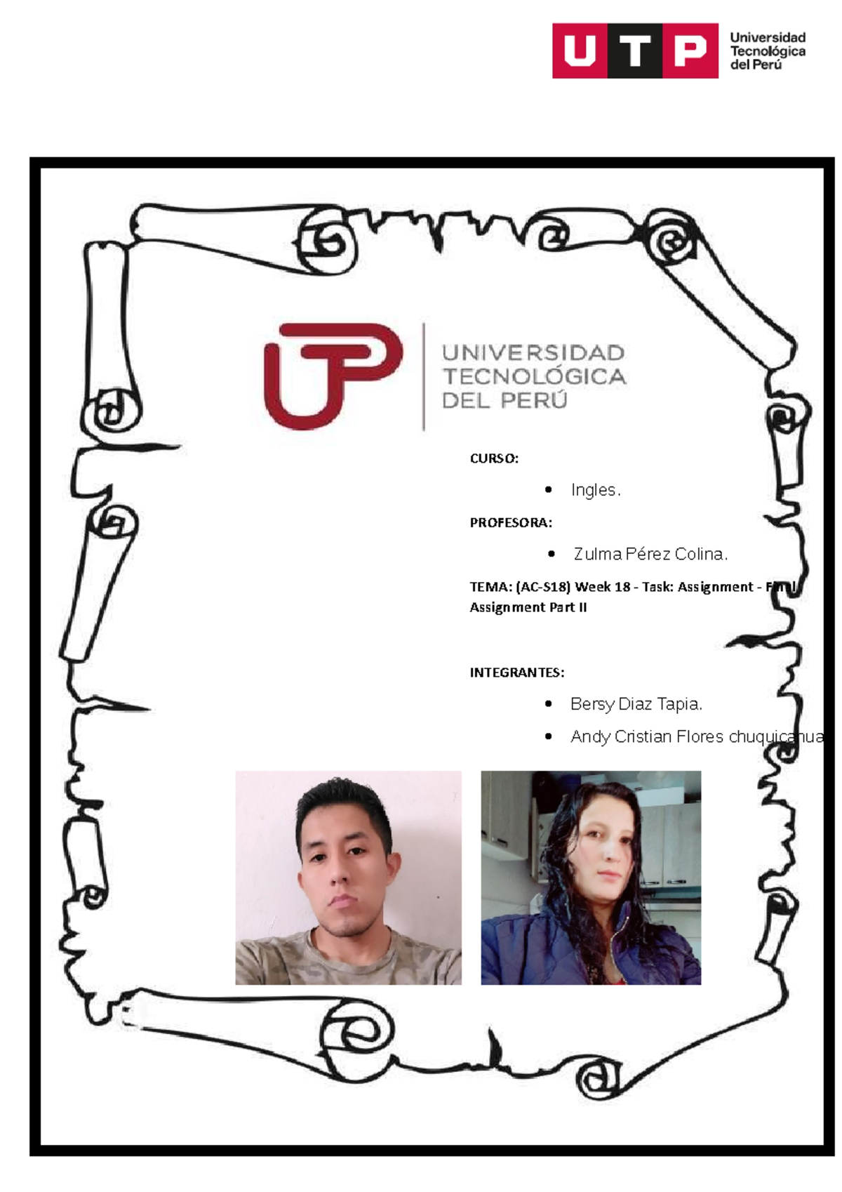 Trabajo final bersy y andy parte 2 - CURSO: Ingles. PROFESORA: Zulma ...