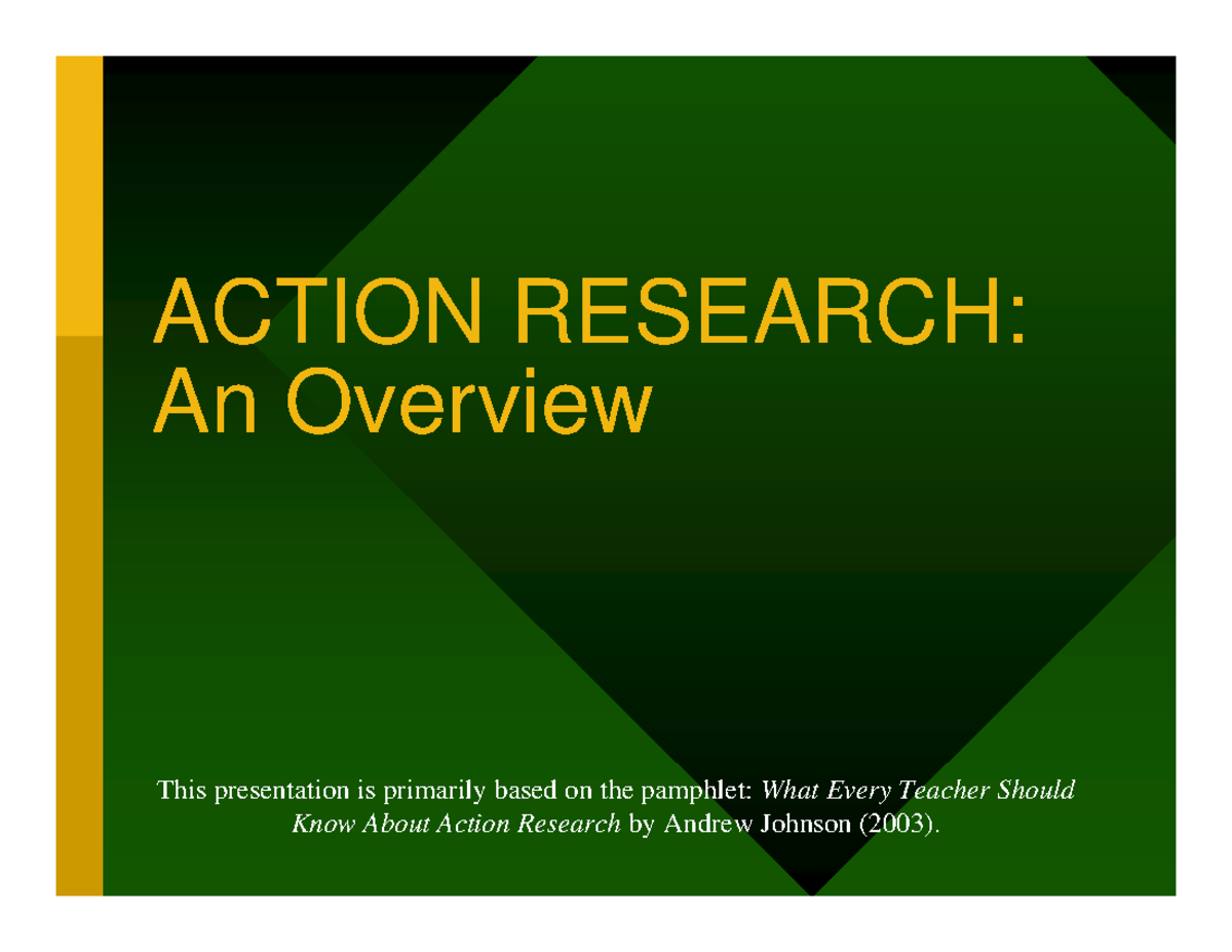 Action Research Overview - ACTION RESEARCH: An Overview This ...