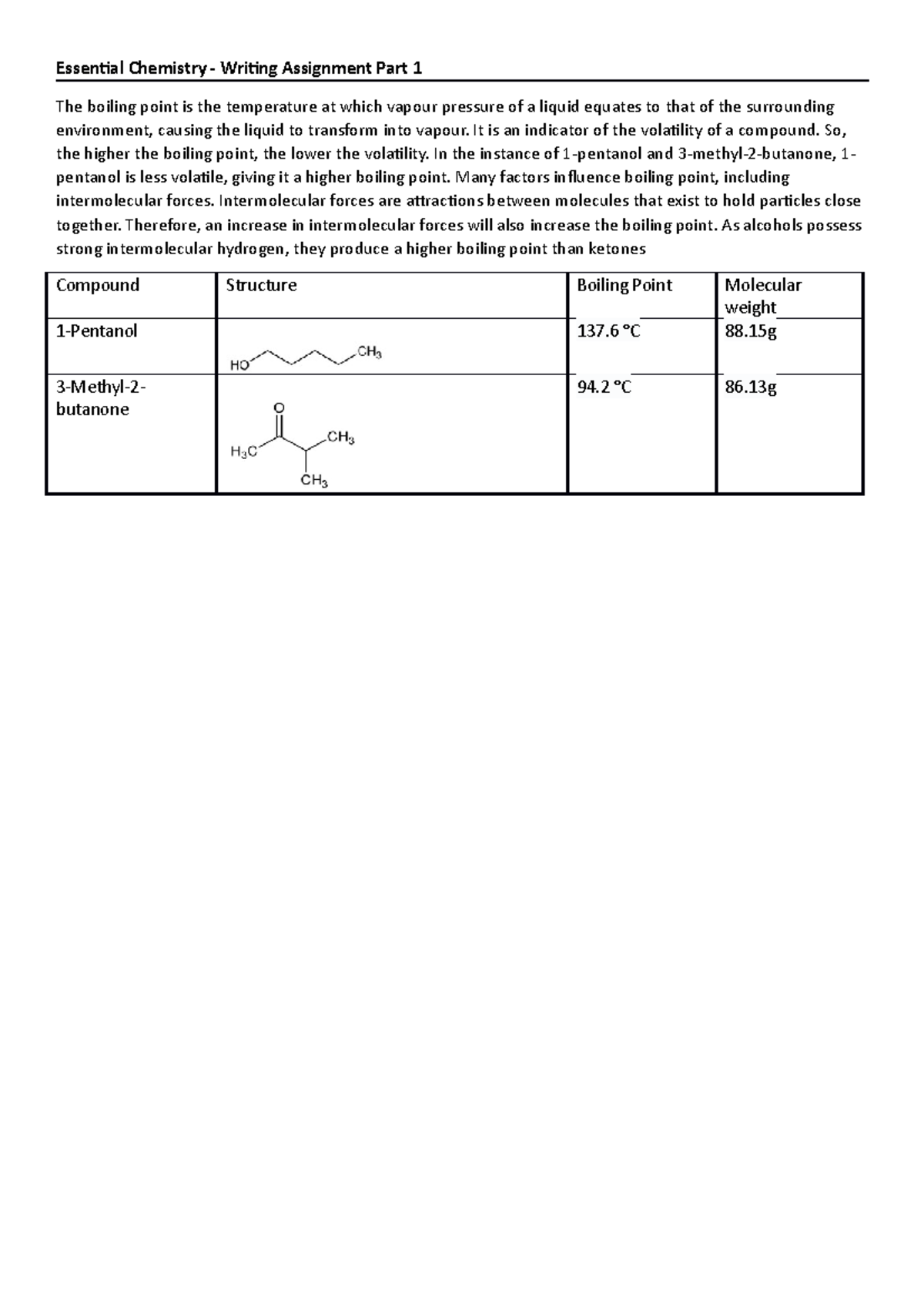 Chem Boiling Point Introduction - EC2 - Essential Chemistry - Writing ...