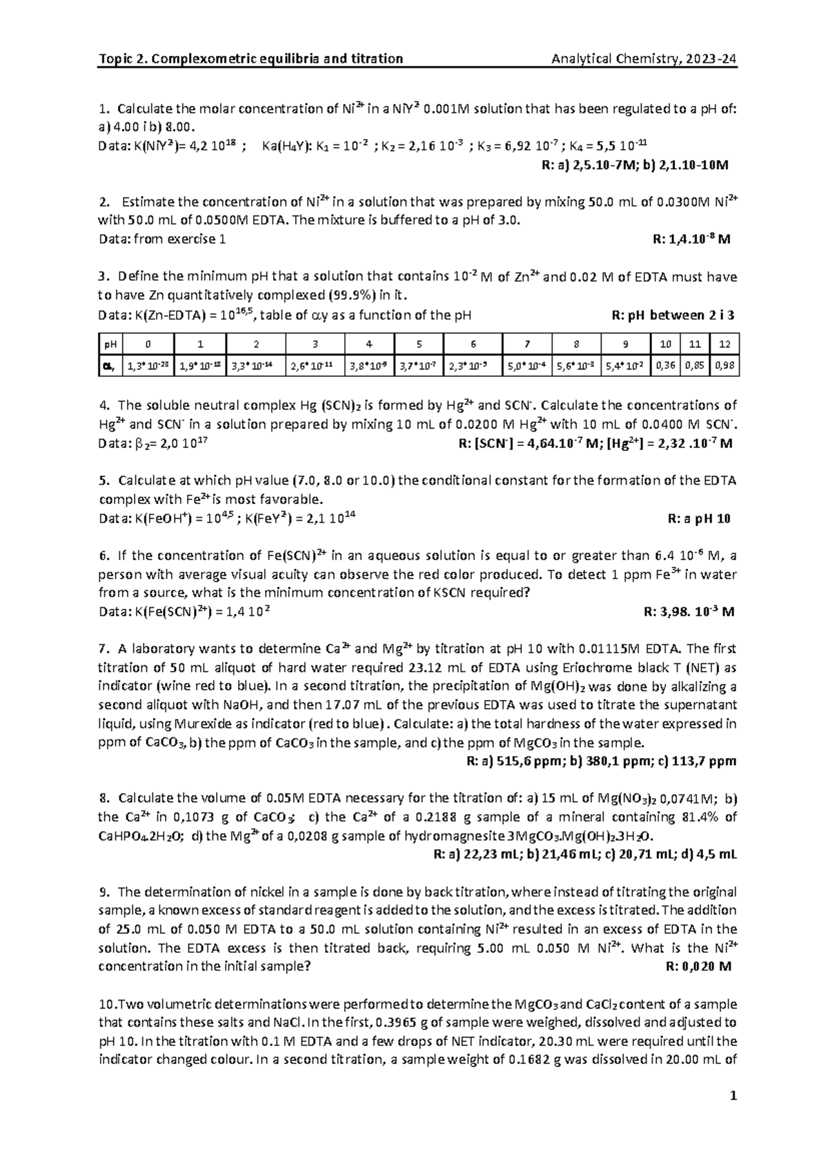 AC complex exercises 23 - Topic 2. Complexometric equilibria and ...