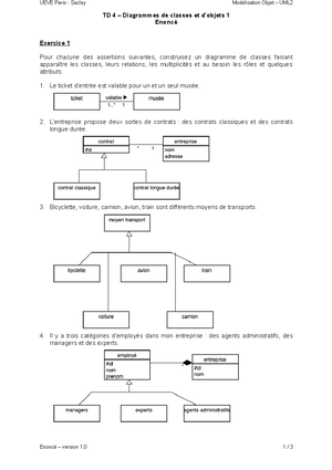 Td UML - TD 1 Exercice 1 Diagramme d’activités proposé : Points importants : Nommer les actions ...