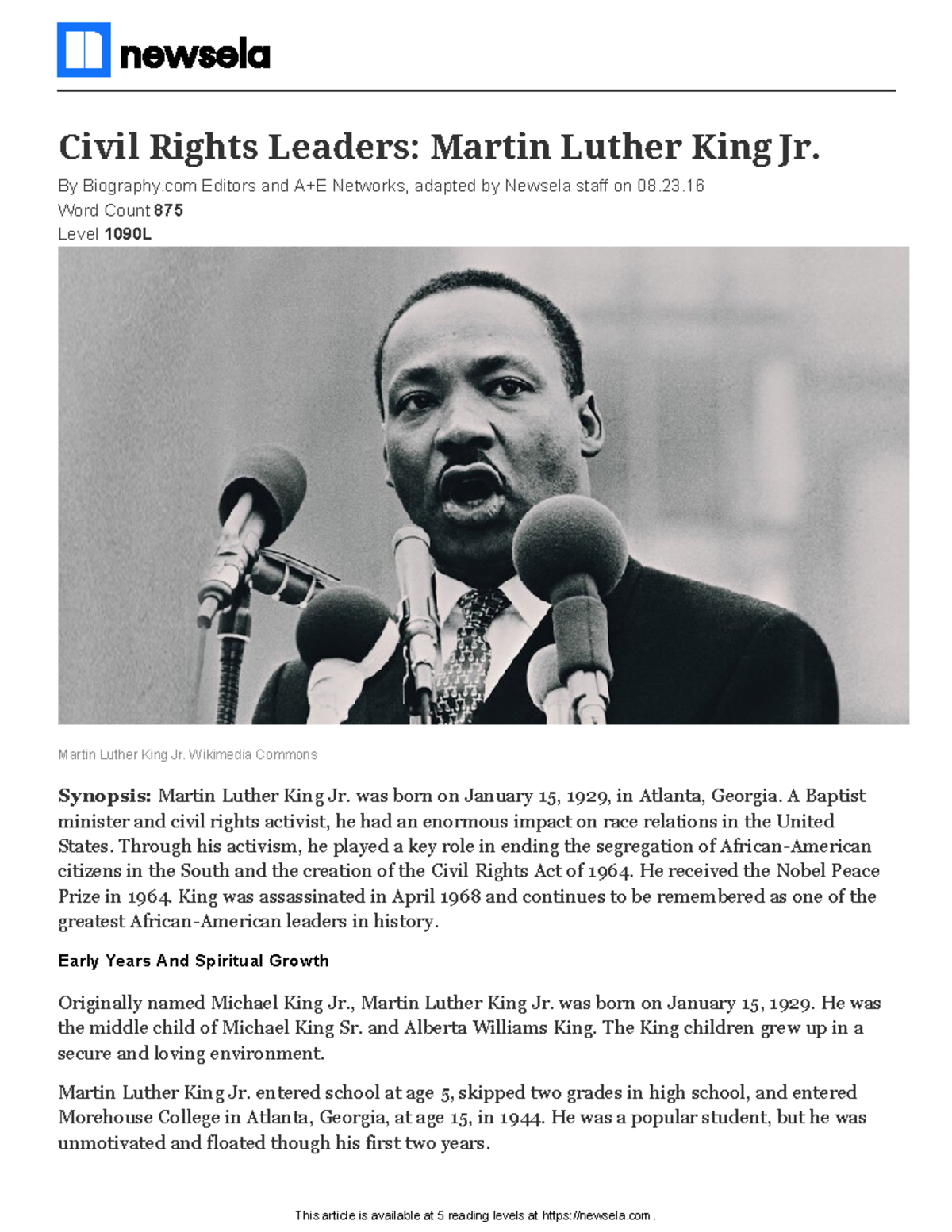 Renata Gutierrez - bio-civil-rights-mlk-jr-19317-article quiz and ...