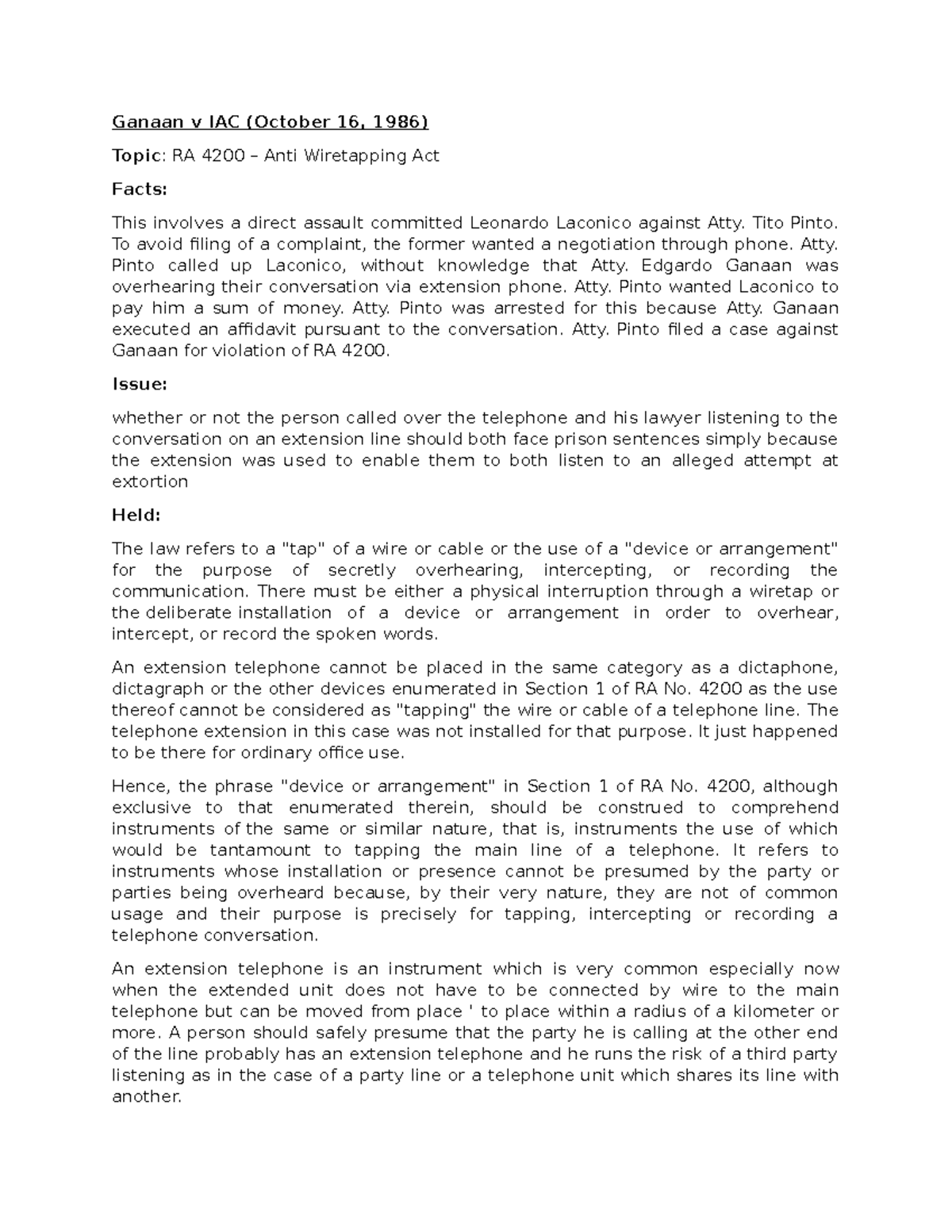 Ra-4200-and-ra-6981-case-digest compress - Ganaan v IAC (October 16 ...