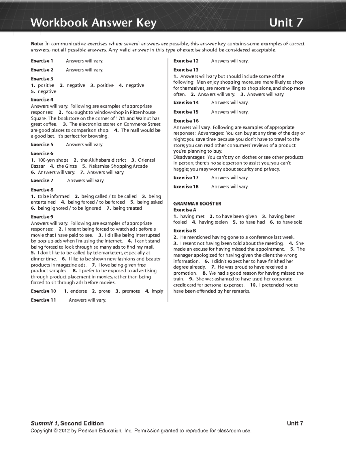 Unit 07 workbook ak1 - English Book unit 7 Pearsom, My english lab ...