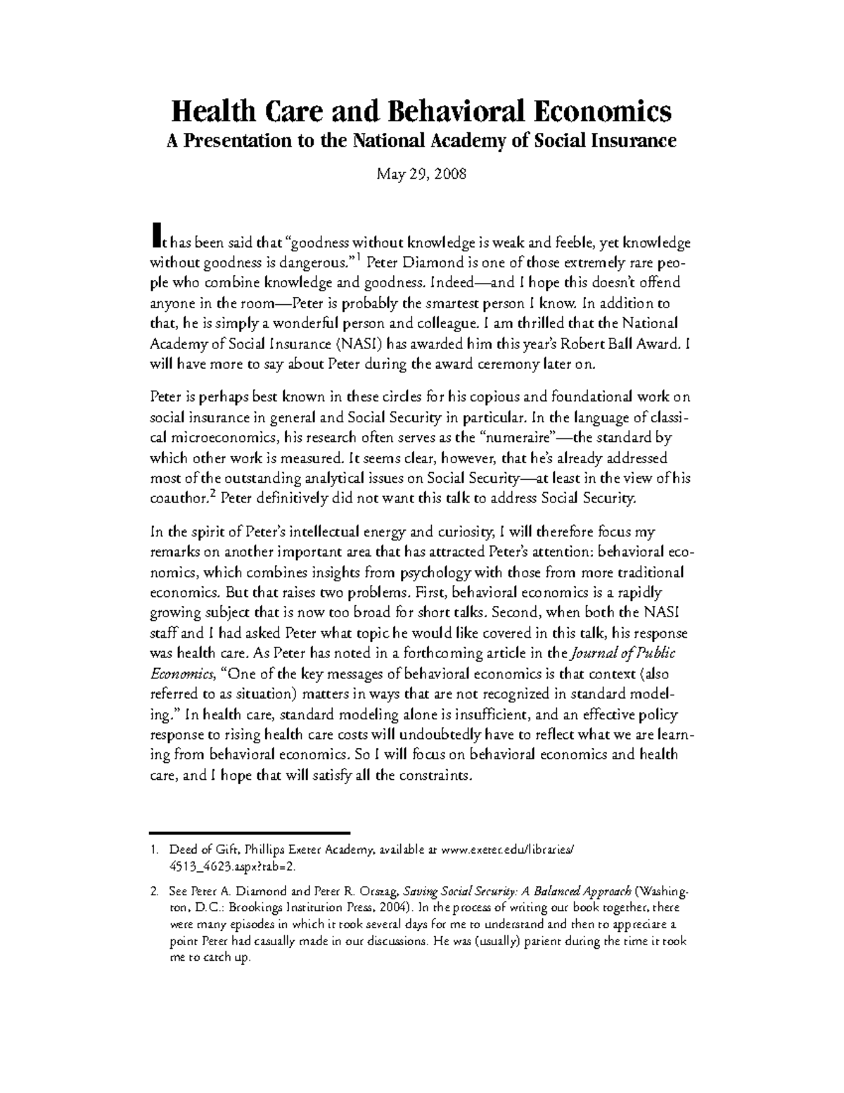 05-29-nasi speech Organizational Behavior - Health Care and Behavioral ...