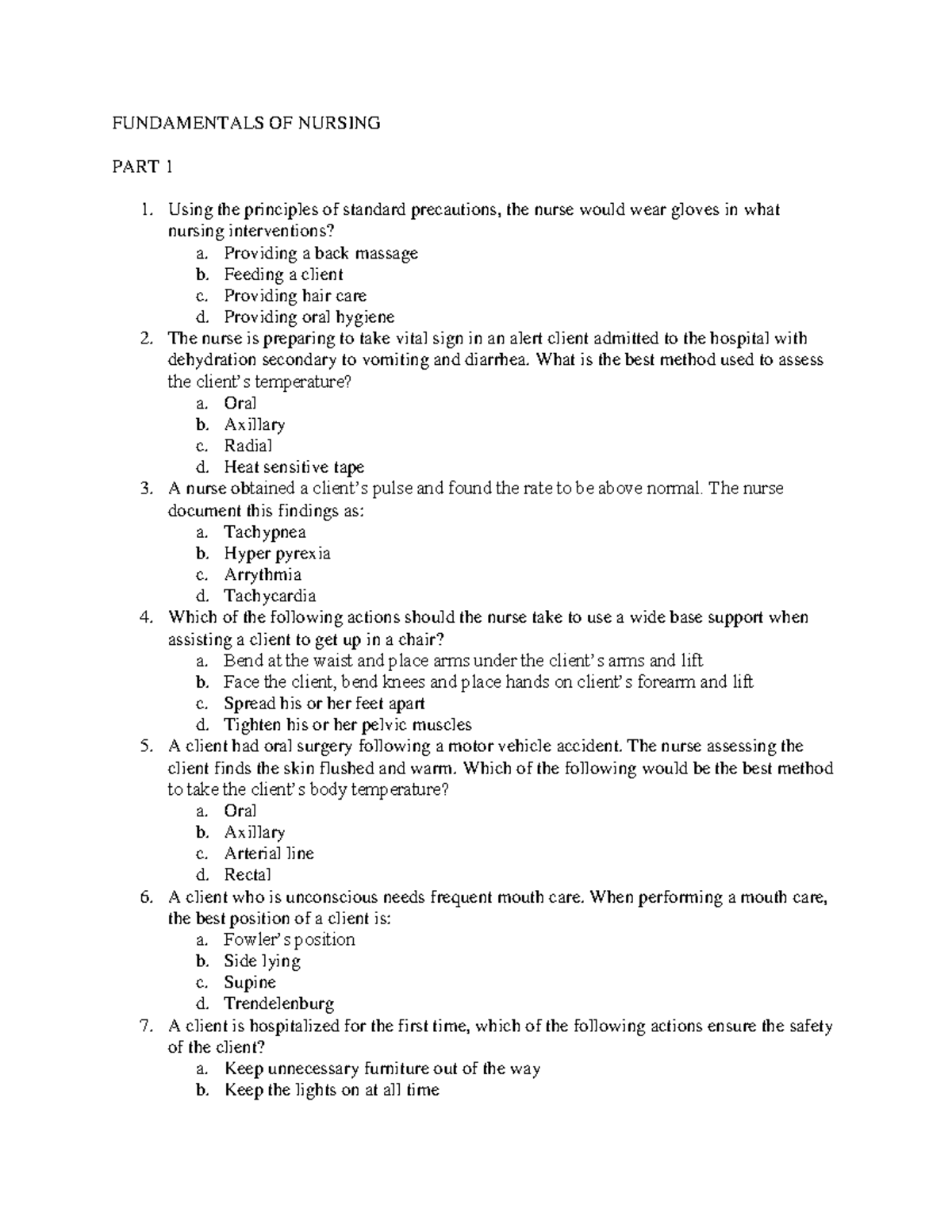 WQEWQEQ ASDSADA ASD - FUNDAMENTALS OF NURSING PART 1 Using the ...