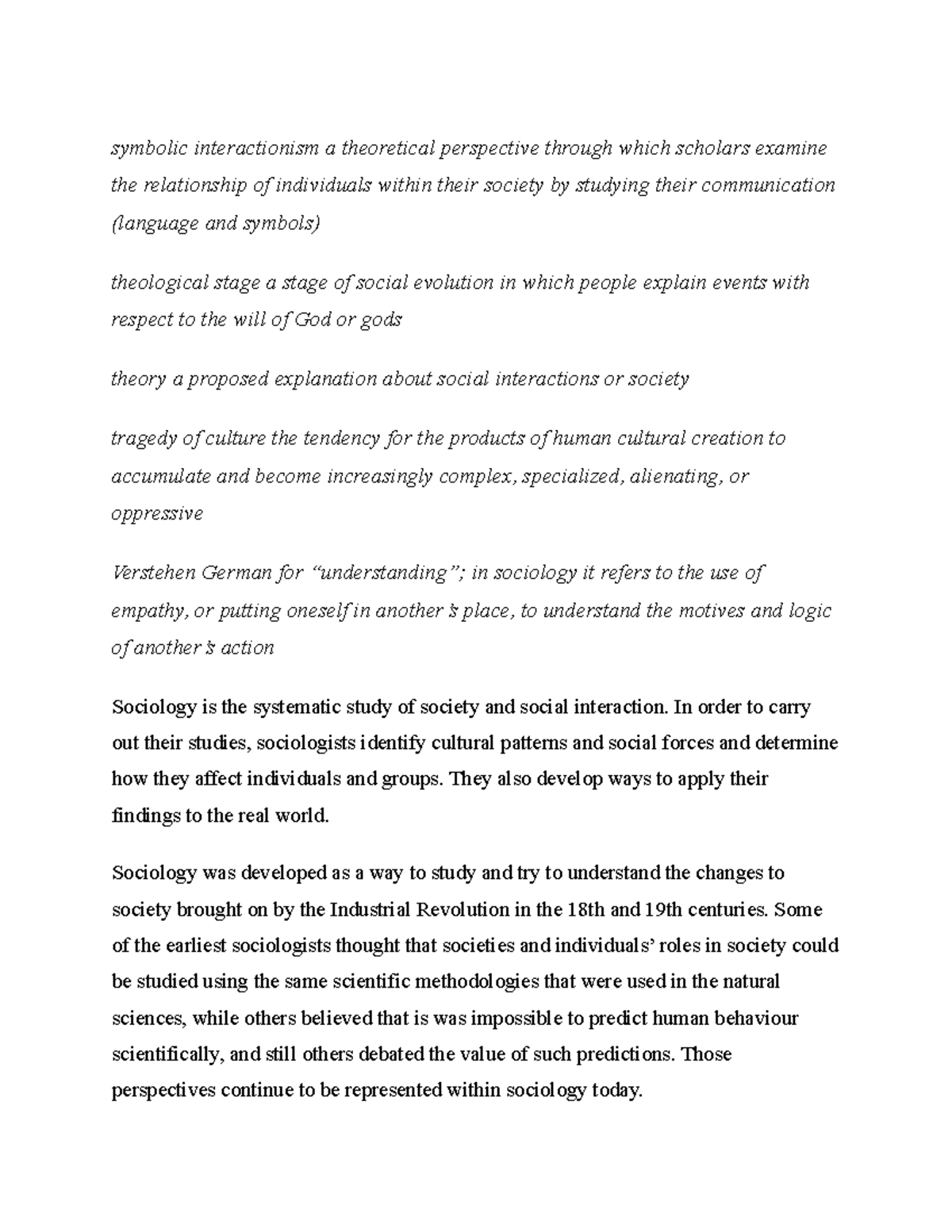 Sociology (49) - young - symbolic interactionism a theoretical ...