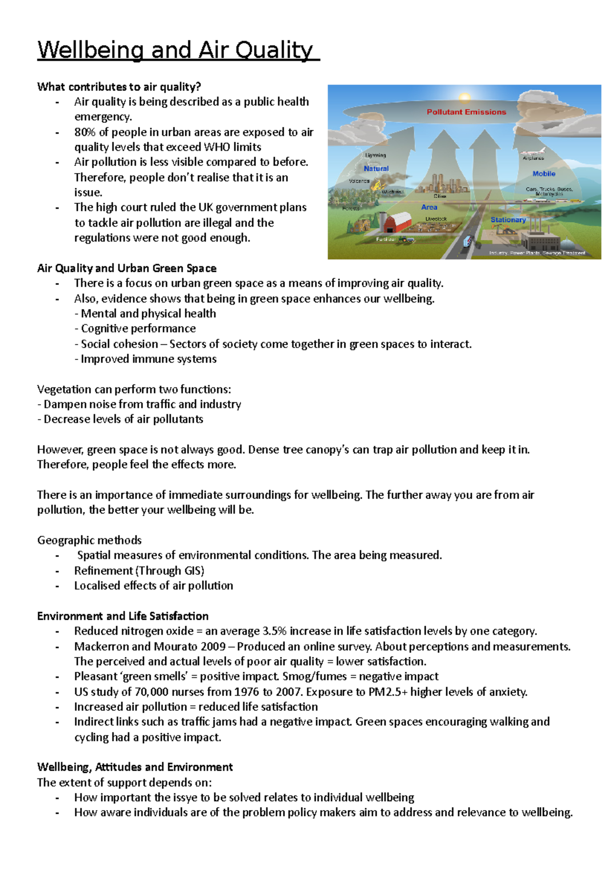Wellbeing and Air Quality - Lecture Notes - Wellbeing and Air Quality ...