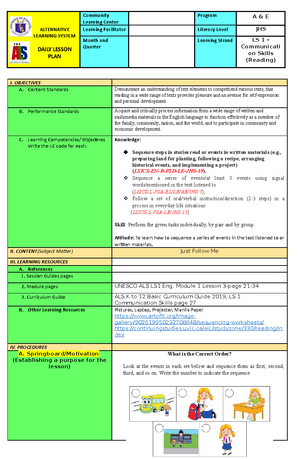 Supplementary Activity - Read the passage below and distinguish the ...