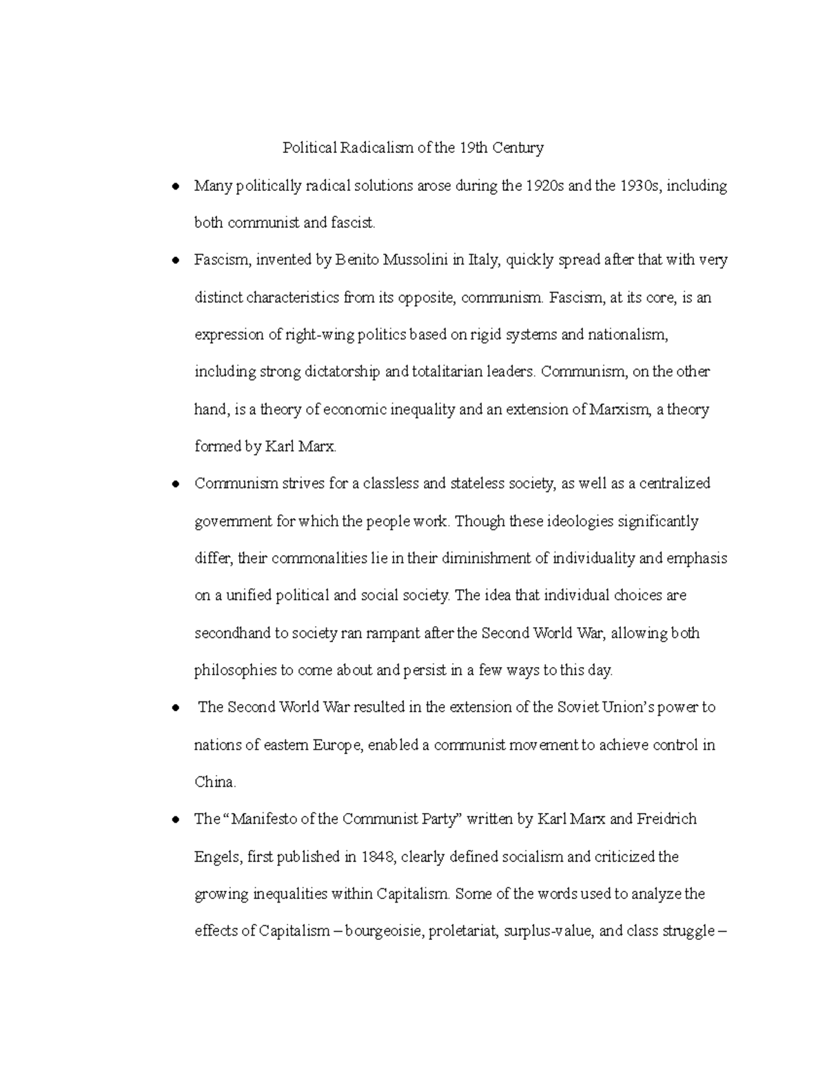 US history Political Radicalization - Political Radicalism of the 19th ...