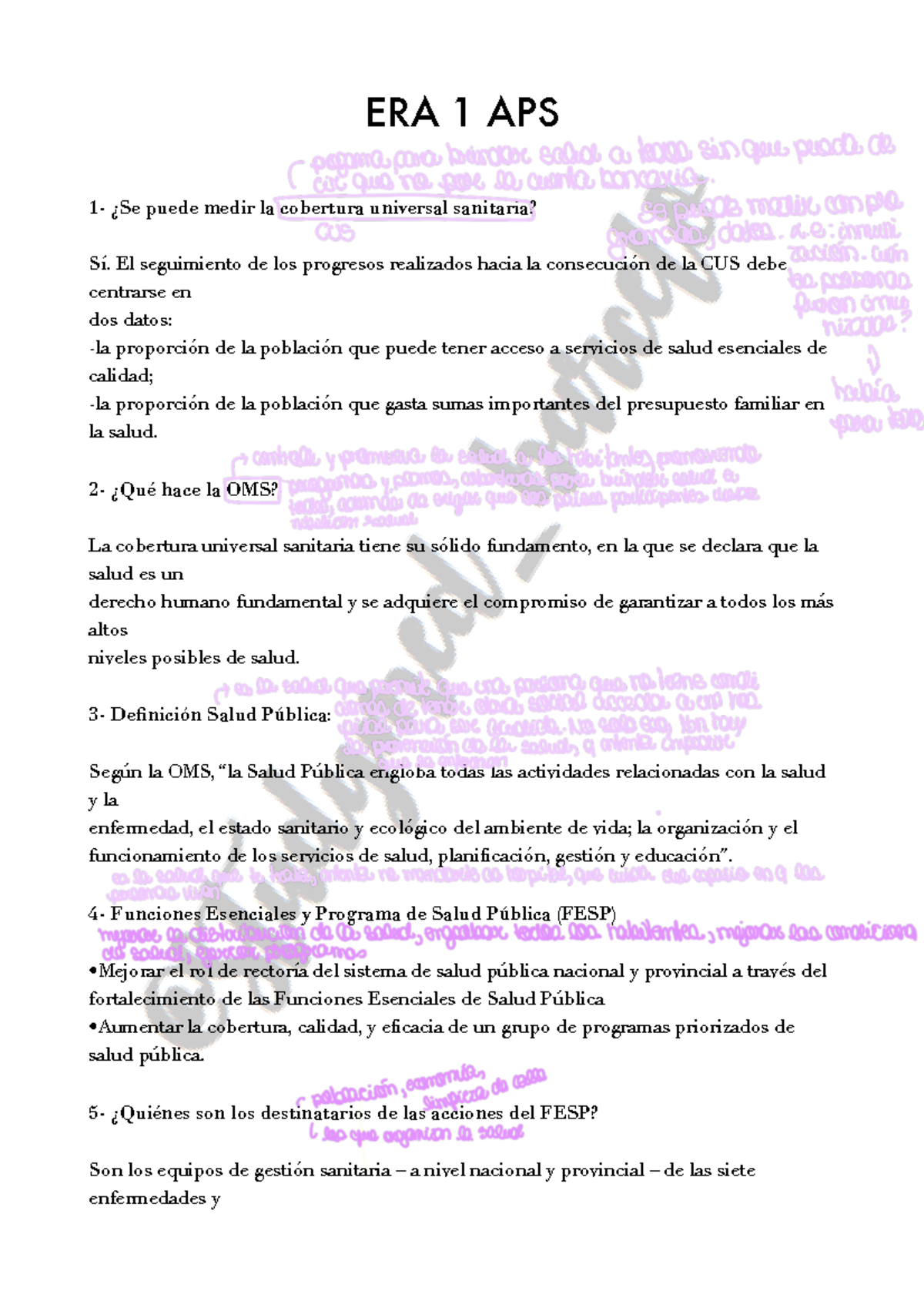 Era 1 aps - APS 2 - ERA 1 APS 1- ¿Se puede medir la cobertura universal ...