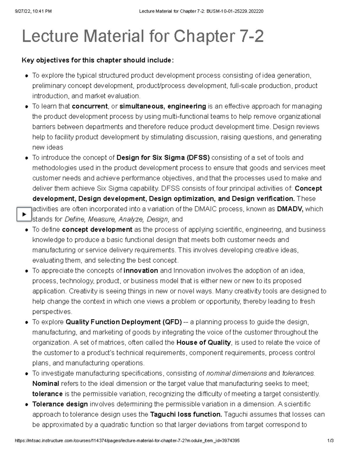 Lecture Material for Chapter 7-2 - - Studocu