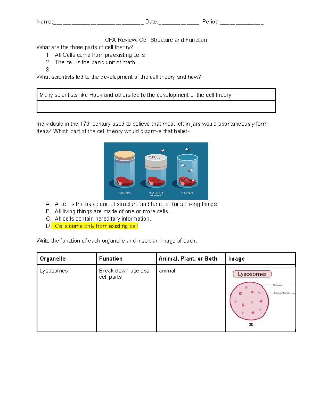 Common Form Assessment (CFA) 3 Review - Name ...
