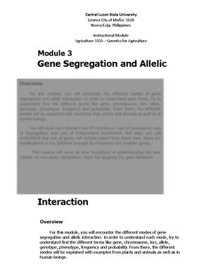 Module 4 Non-allelic interactions - Module 4 Non-allelic Interaction ...