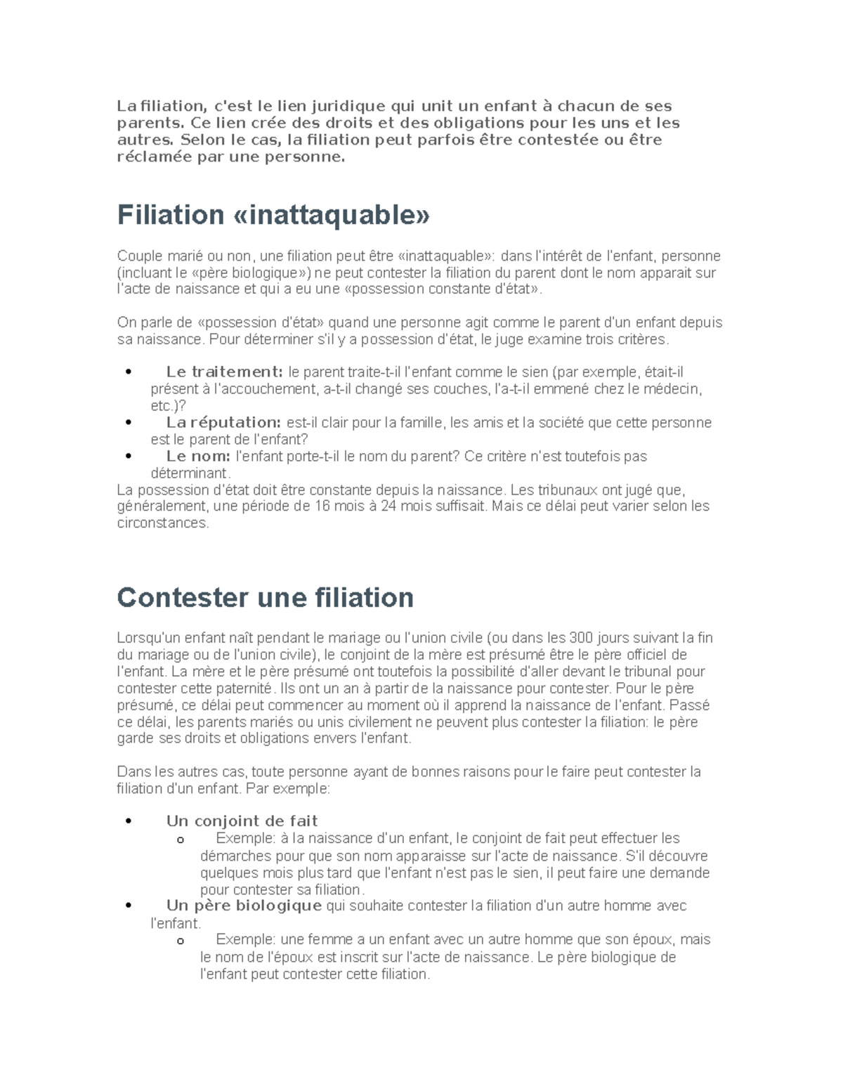 La filiation - Gérard Guay - DRT1224 - UdeM - Studocu