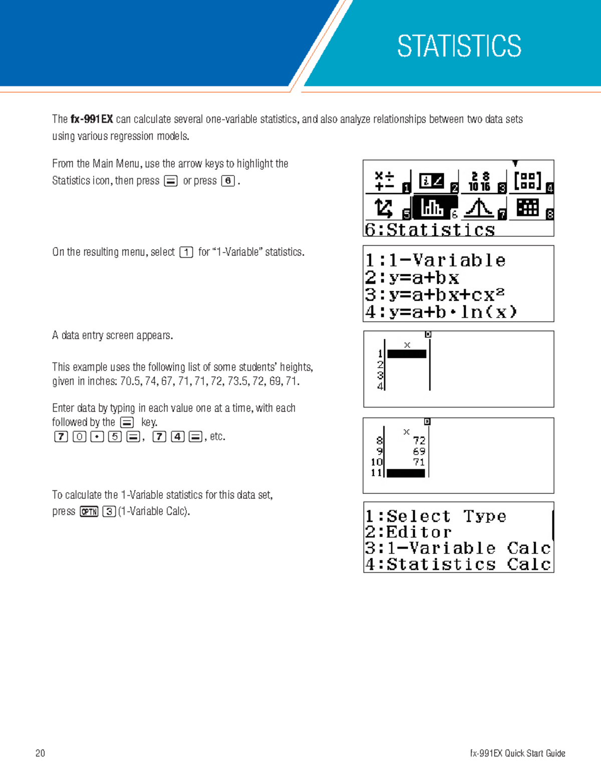 05 Casio Quick Start Guide fx-991EX fx-570EX Statistics - The fx-991EX ...