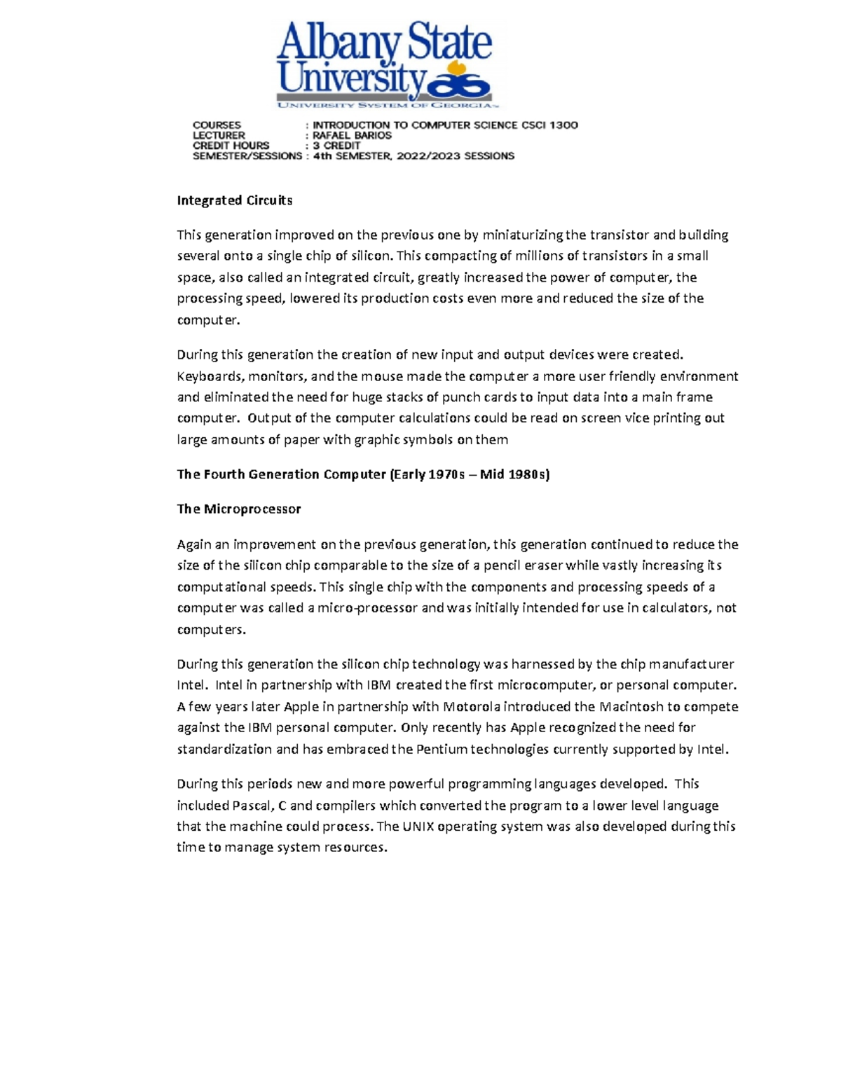 Intro Computers 10 Introduction Integrated Circuits This Generation Improved On The