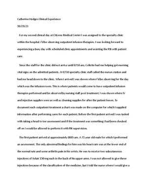 Clinical paperwork - COLBY COMMUNITY COLLEGE Department of Nursing ...
