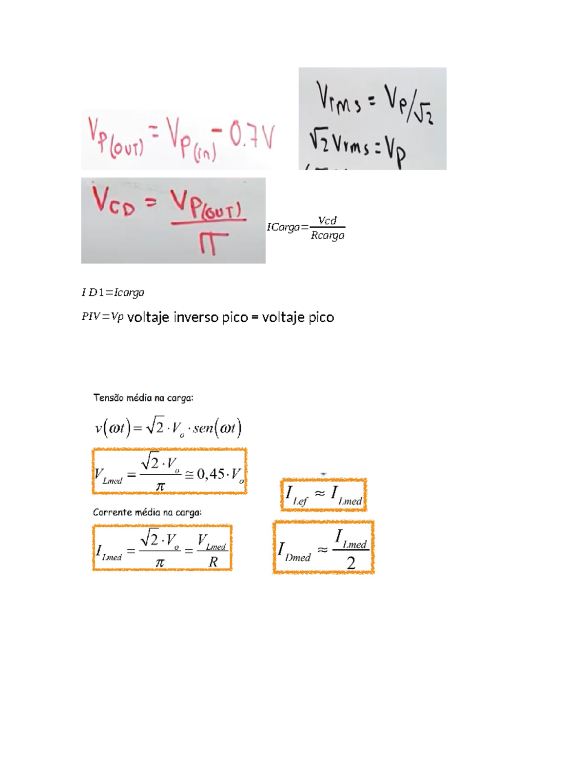Formulas electronica - ingenieria electronica - ICarga= Vcd Rcarga I D ...