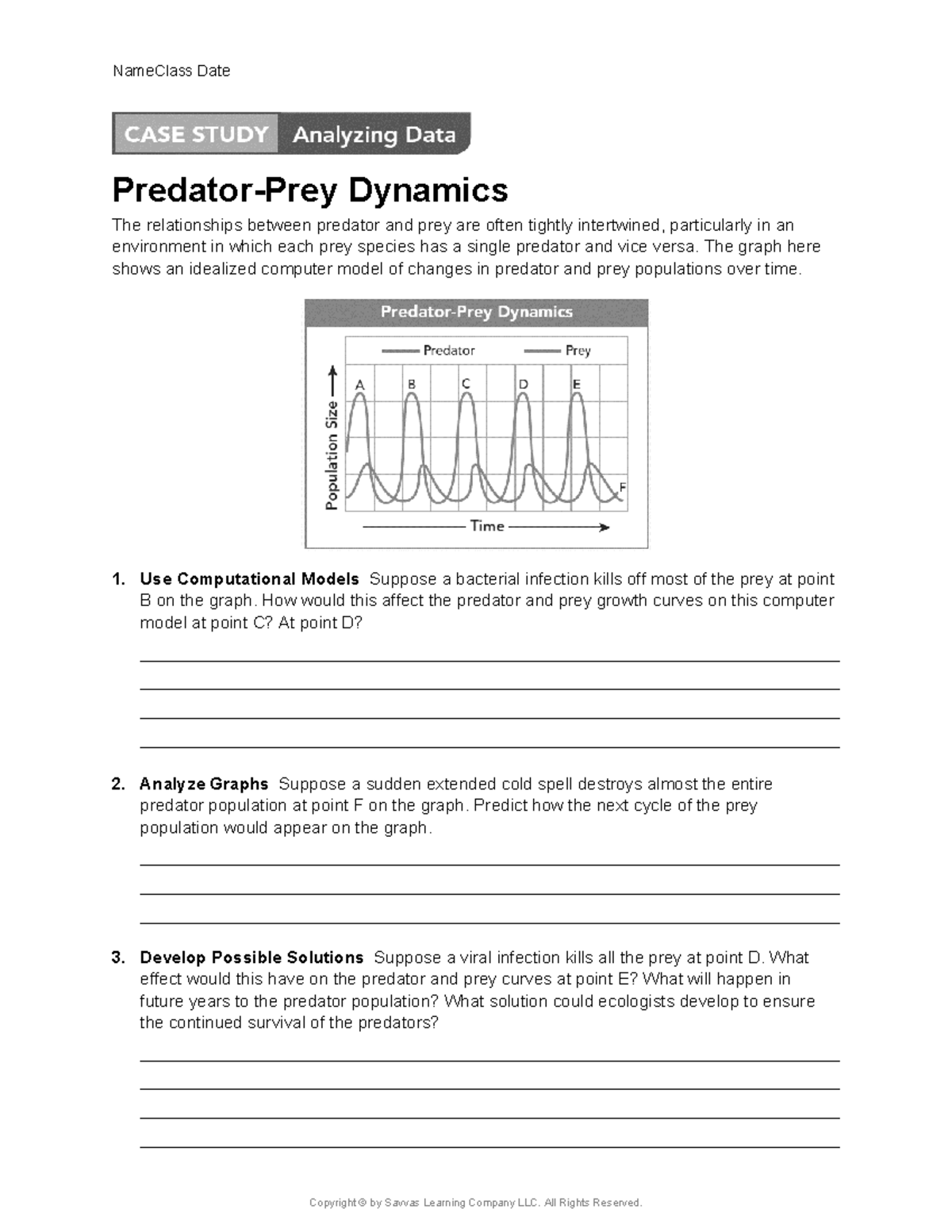BIO CH06 Analyzing Data - Predator-Prey Dynamics The relationships ...