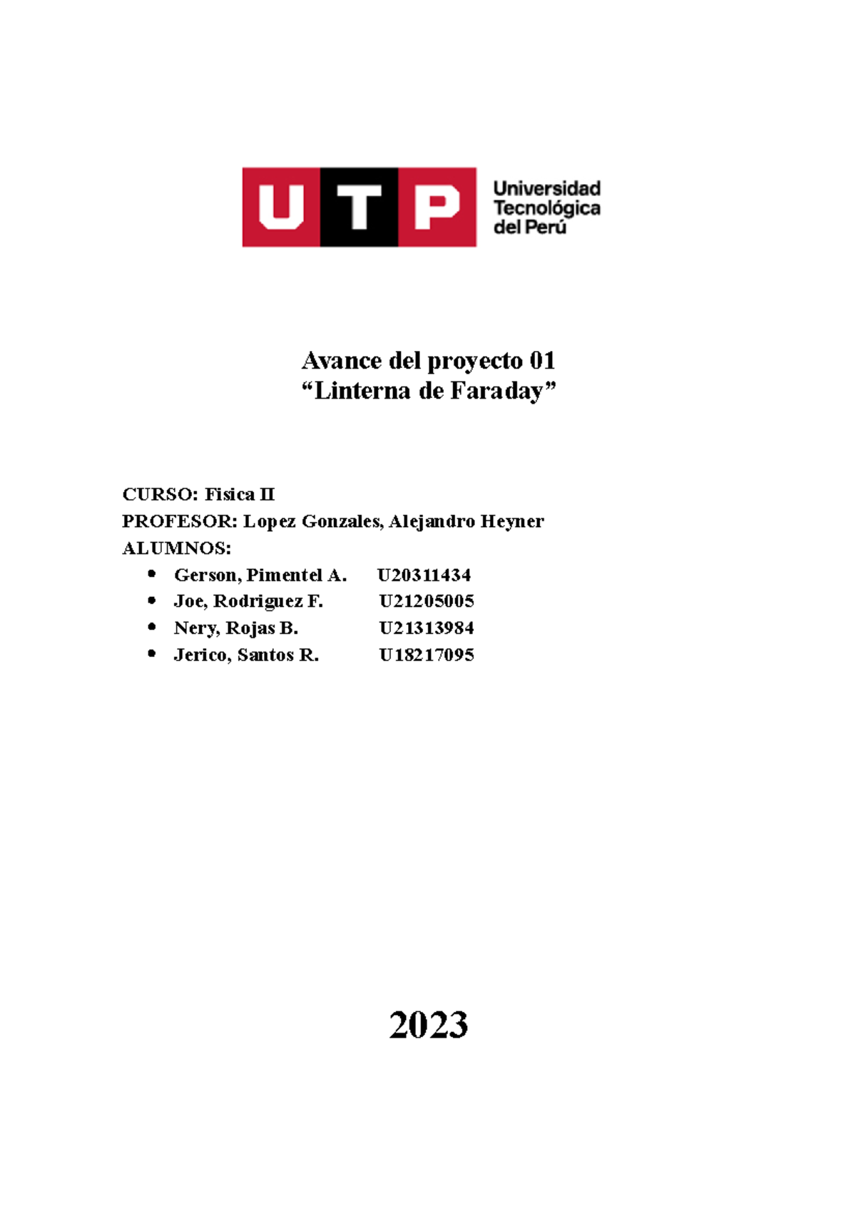 Avance del Proyecto Grupo 9 - Avance del proyecto 01 “Linterna de ...