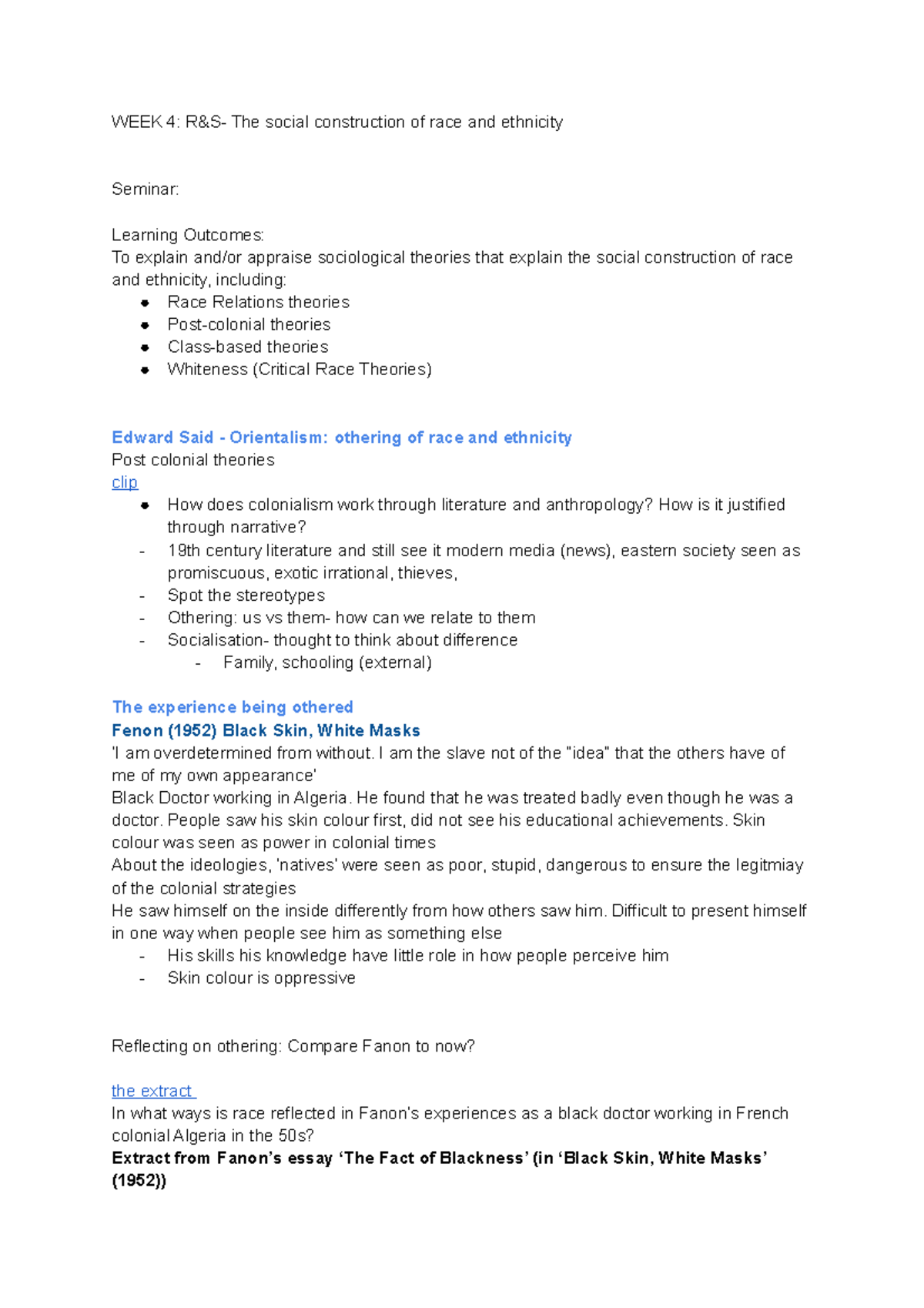 WEEK 4 R S- The social construction of race and ethnicity - WEEK 4: R&S ...