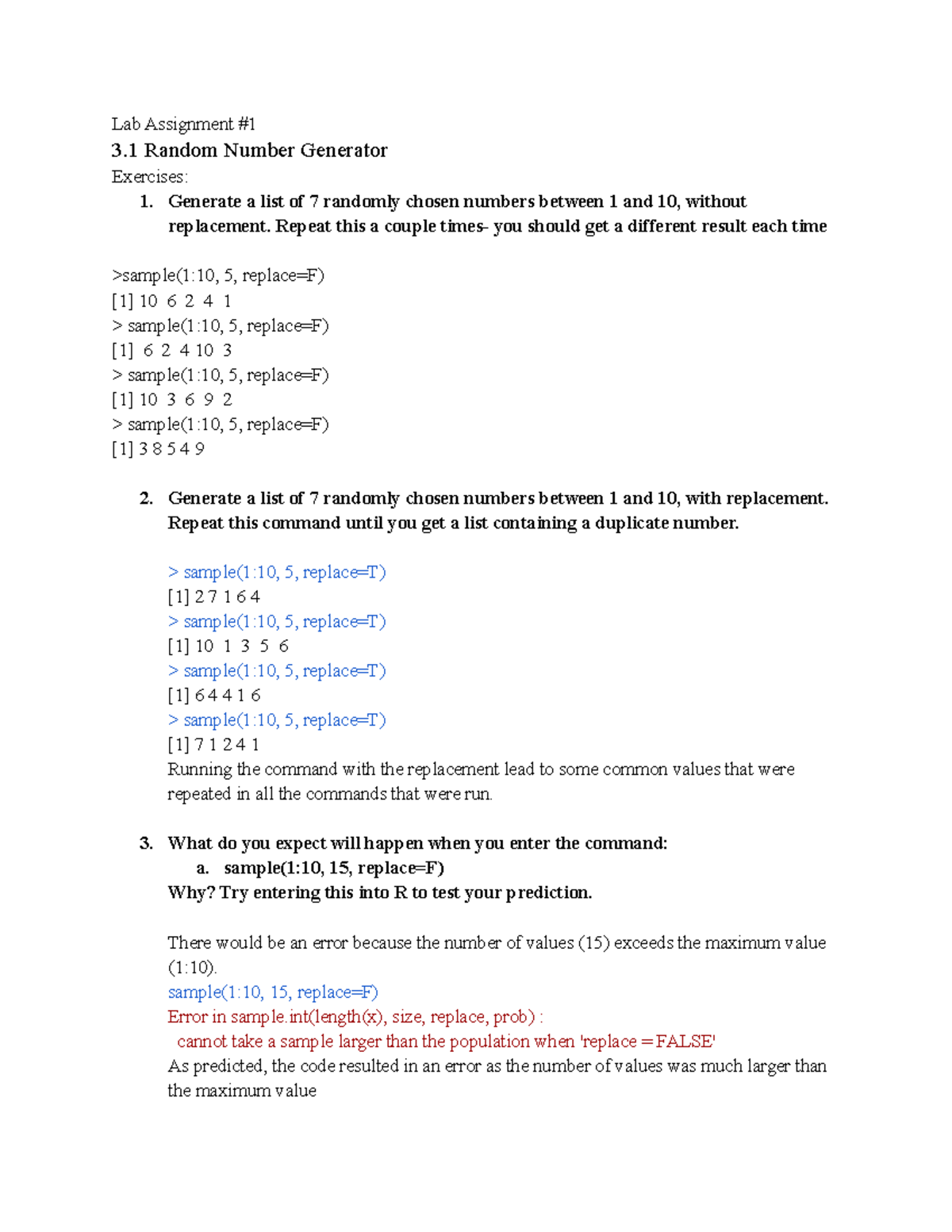 MATH410 lab assignment #1 - Lab Assignment # 3 Random Number Generator ...