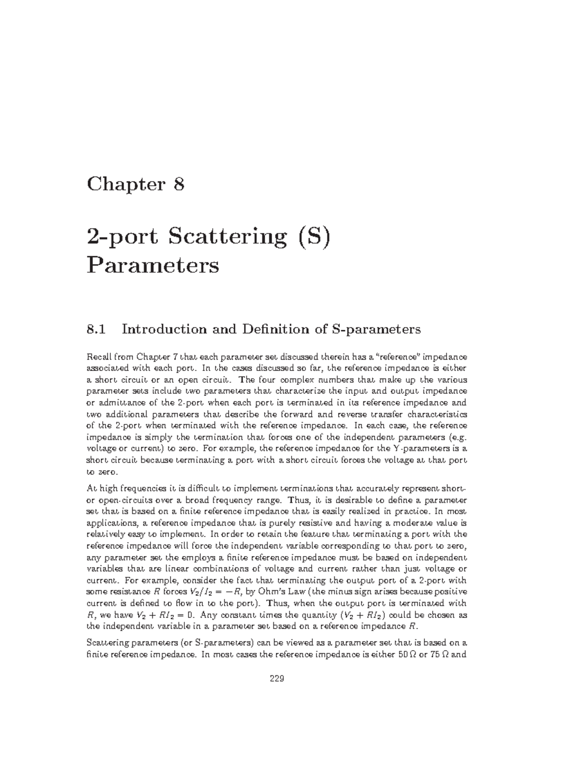 S-parameters compress - Chapter 8 2-port Scattering (S) Parameters 8 ...