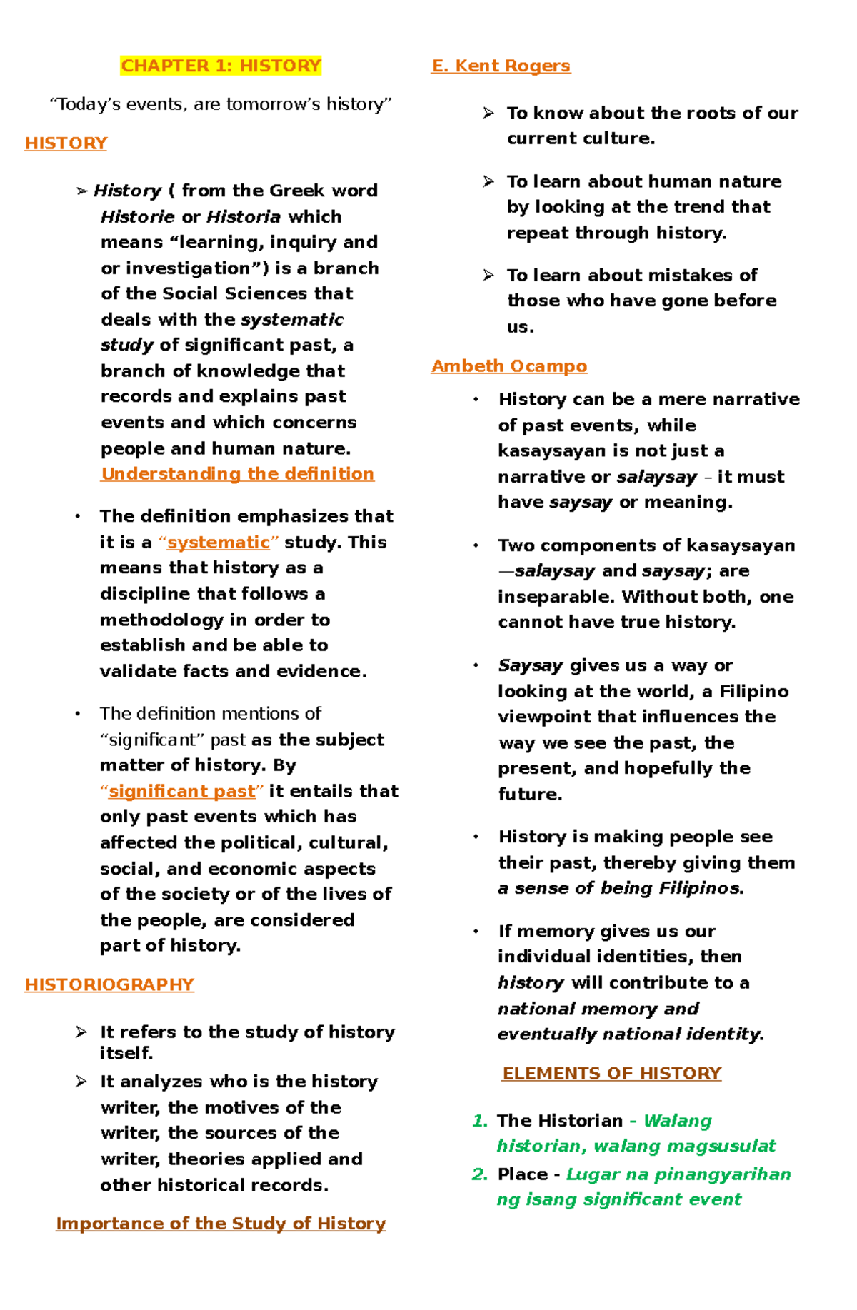 SS-1C - n/a - CHAPTER 1: HISTORY “Today’s events, are tomorrow’s ...