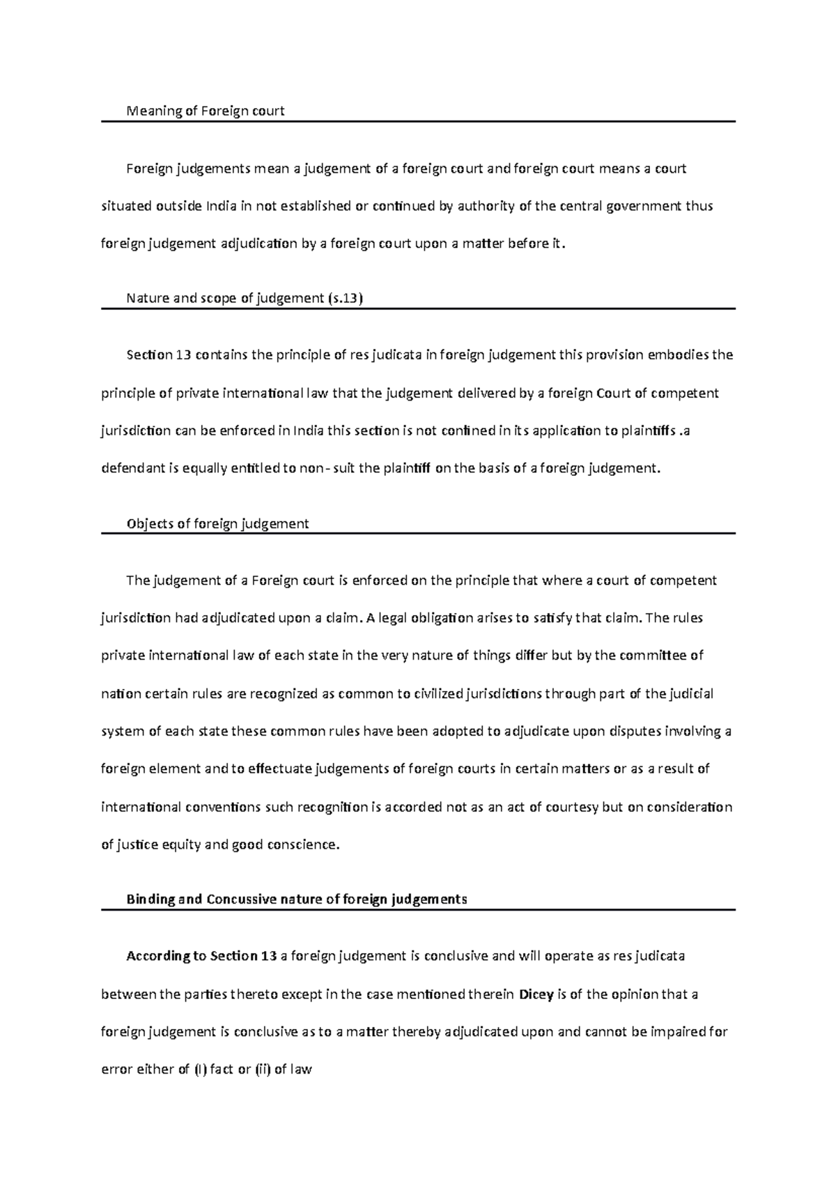 Meaning of Foreign court - Civil Procedure Code & Limitation Act - Studocu