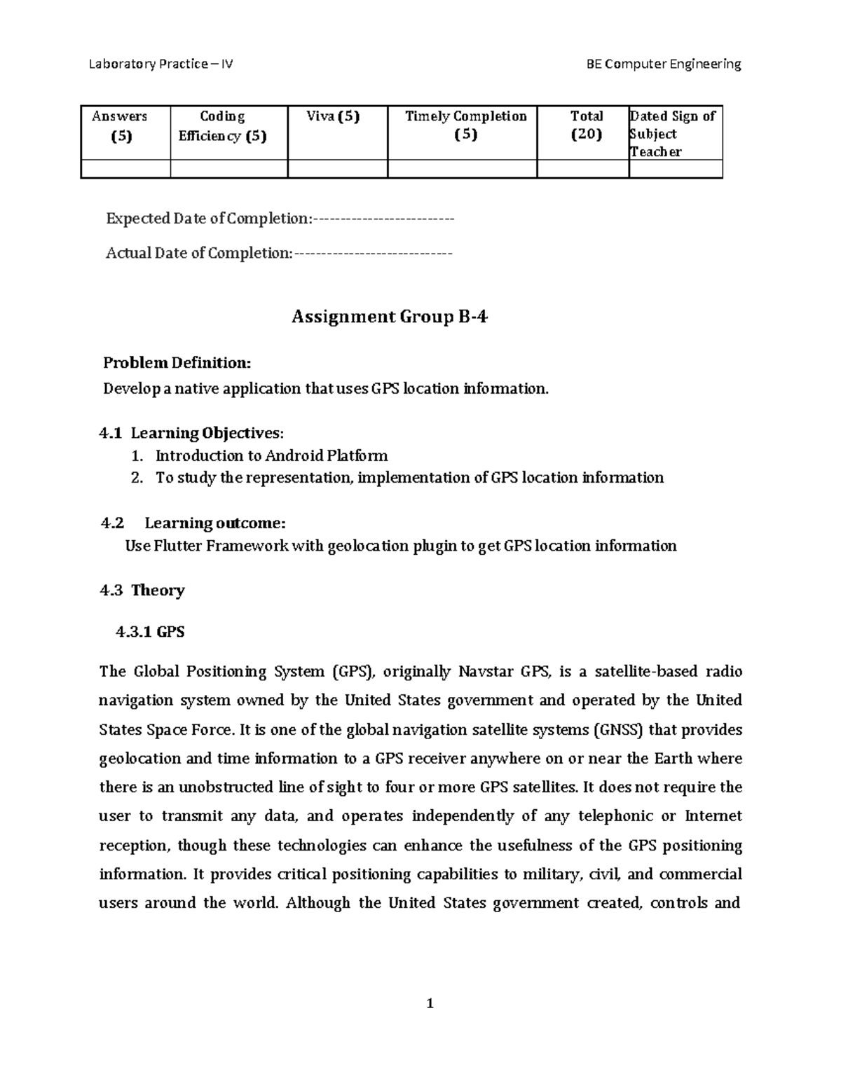 Exp4 - Exp4 - Answers (5) Coding Efficiency (5) Viva (5) Timely Completion (5) Total (20) Dated ...