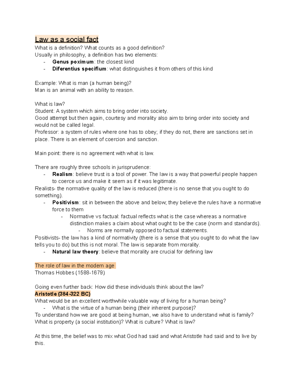 law as a social fact - Law as a social fact What is a definition? What ...