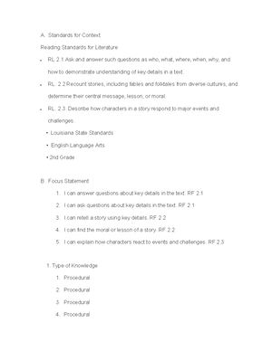 D184 TASK 1 - A. Standards for Context Reading Standards for Literature ...