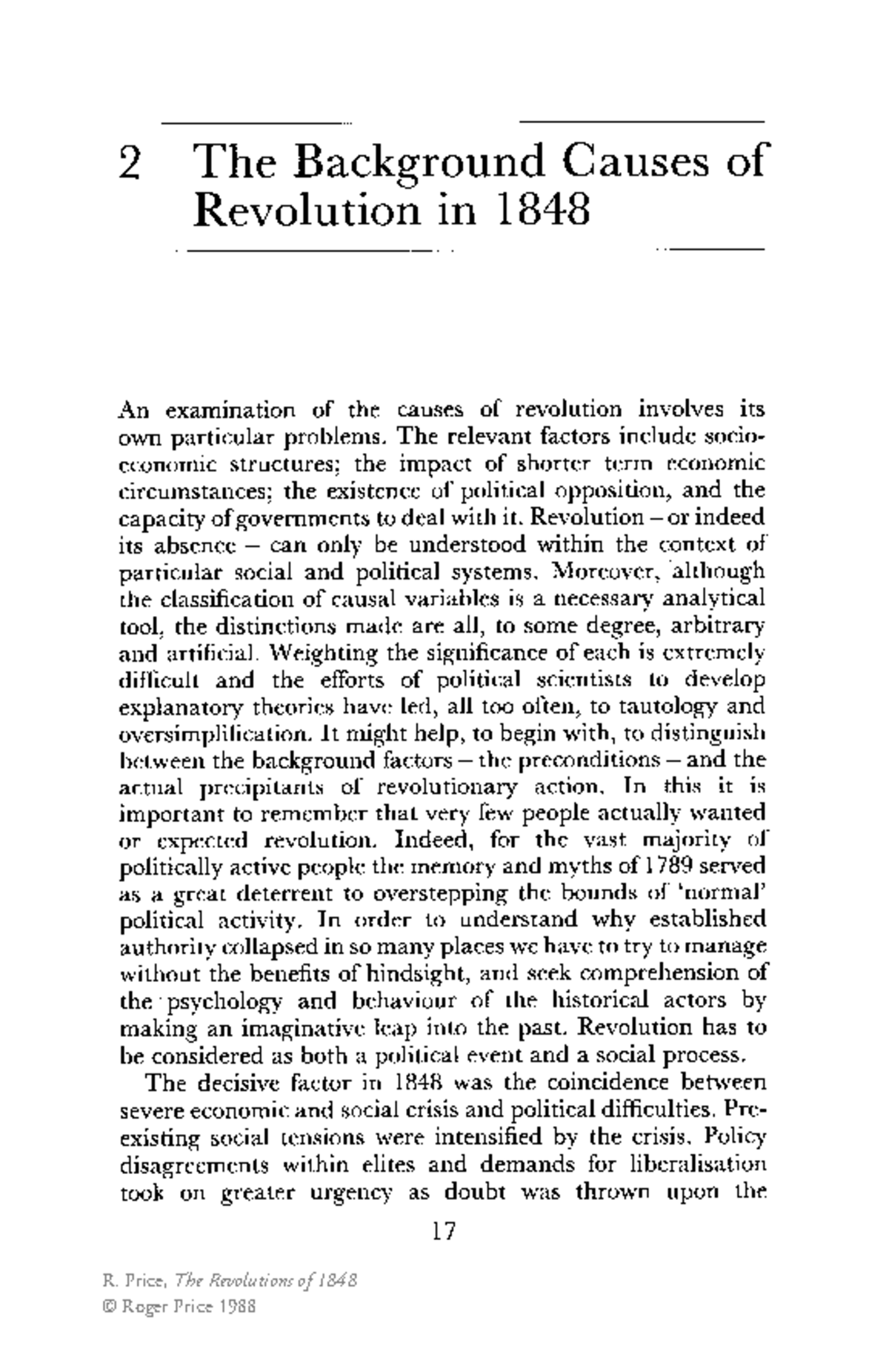Background causes of 1842 revolution by Price Roger - 2 The Background ...